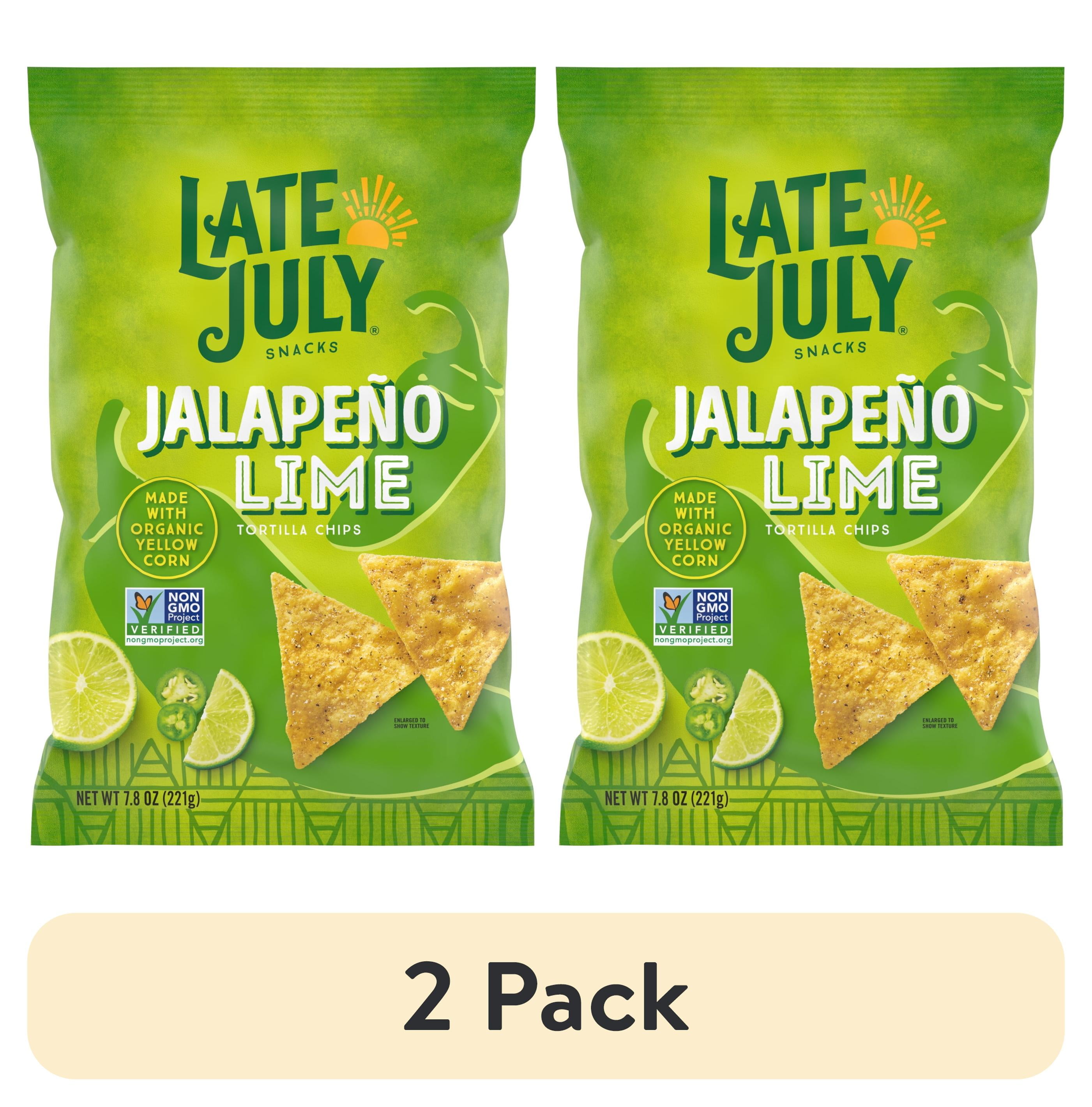 (2 pack) Late July Snacks Jalapeno Lime Tortilla Chips, 7.8 oz Bag ...