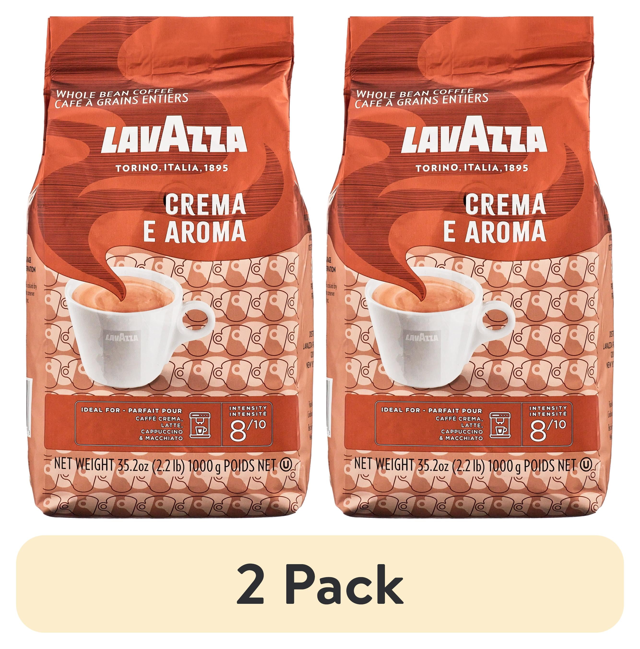 (2 pack) Lavazza Crema e Aroma Whole Bean Coffee, Medium Roast, Arabica and Robusta Blend, 2.2 ...