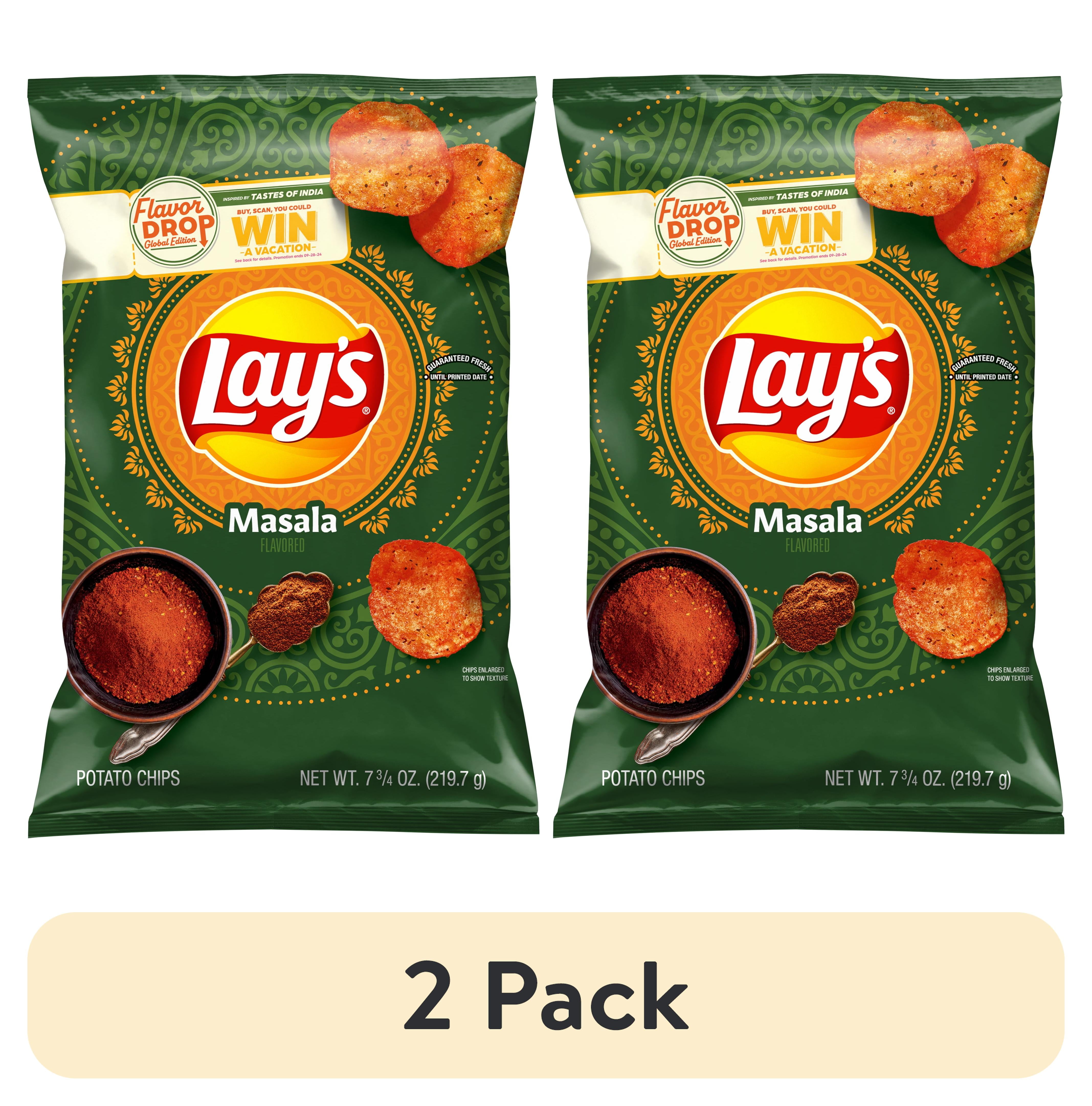 (2 pack) Lay's Masala Flavored Potato Chips, 7.75 oz Bag - Walmart.com