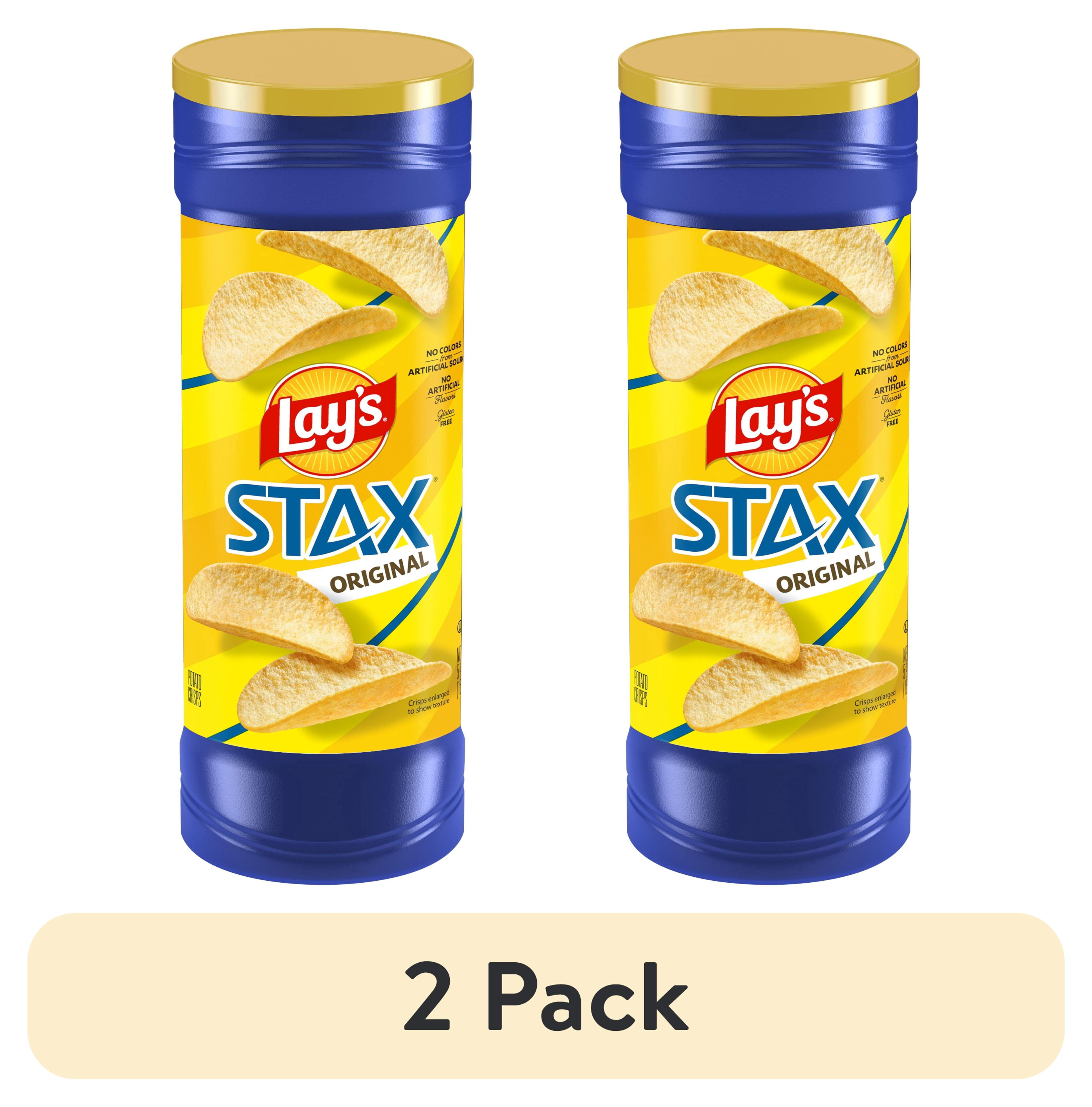 (2 pack) Lay's Stax Original Potato Chips, 5.75 oz, Plastic Canister ...