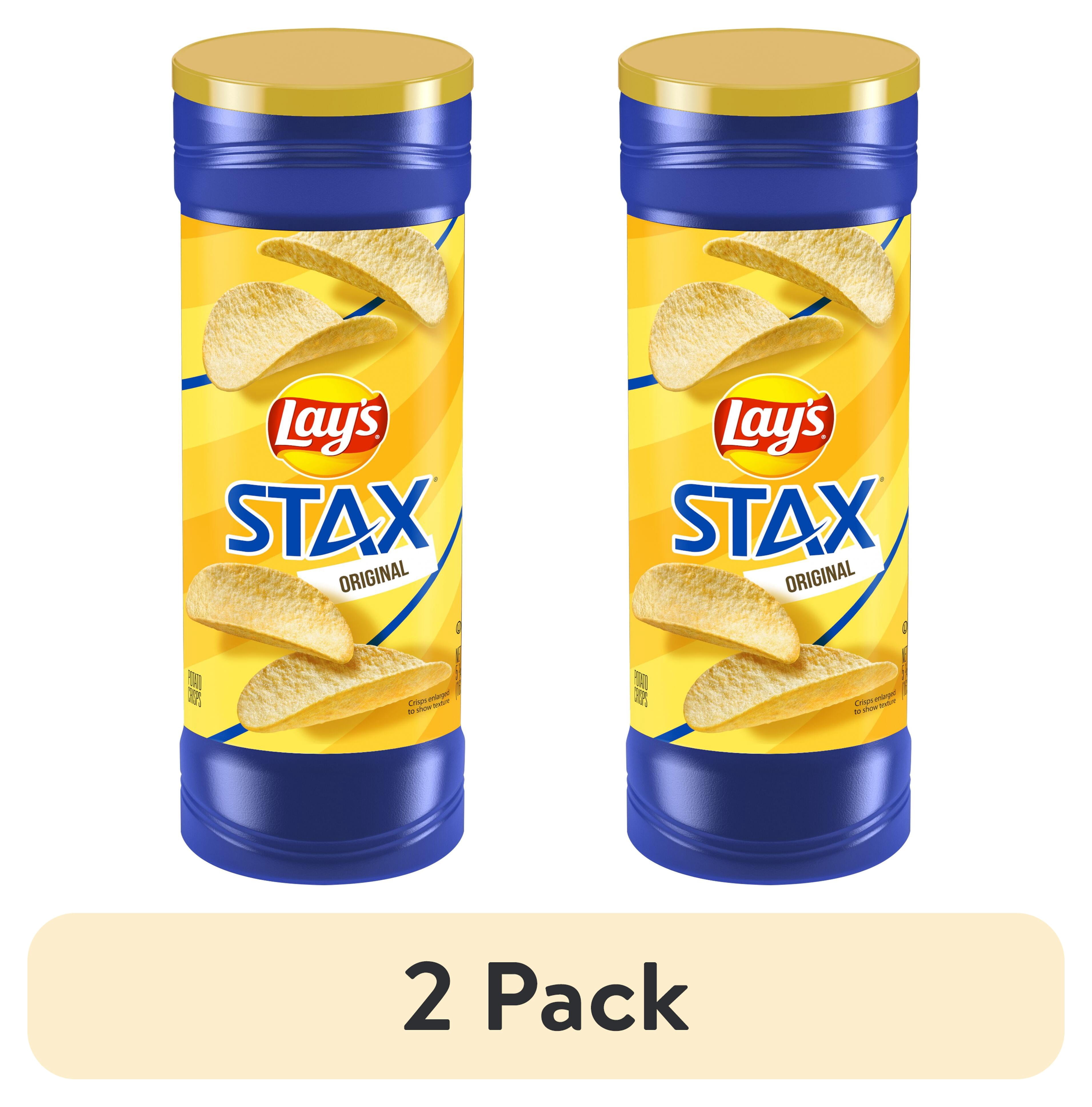 (2 pack) Lay's Stax Original Potato Chips, 5.75 oz, Plastic Canister ...