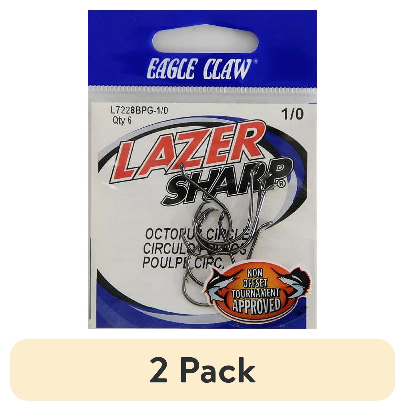 (2 pack) Lazer Sharp L7228BPGH1/0 Octopus Hook, Black, Size 1/0 ...
