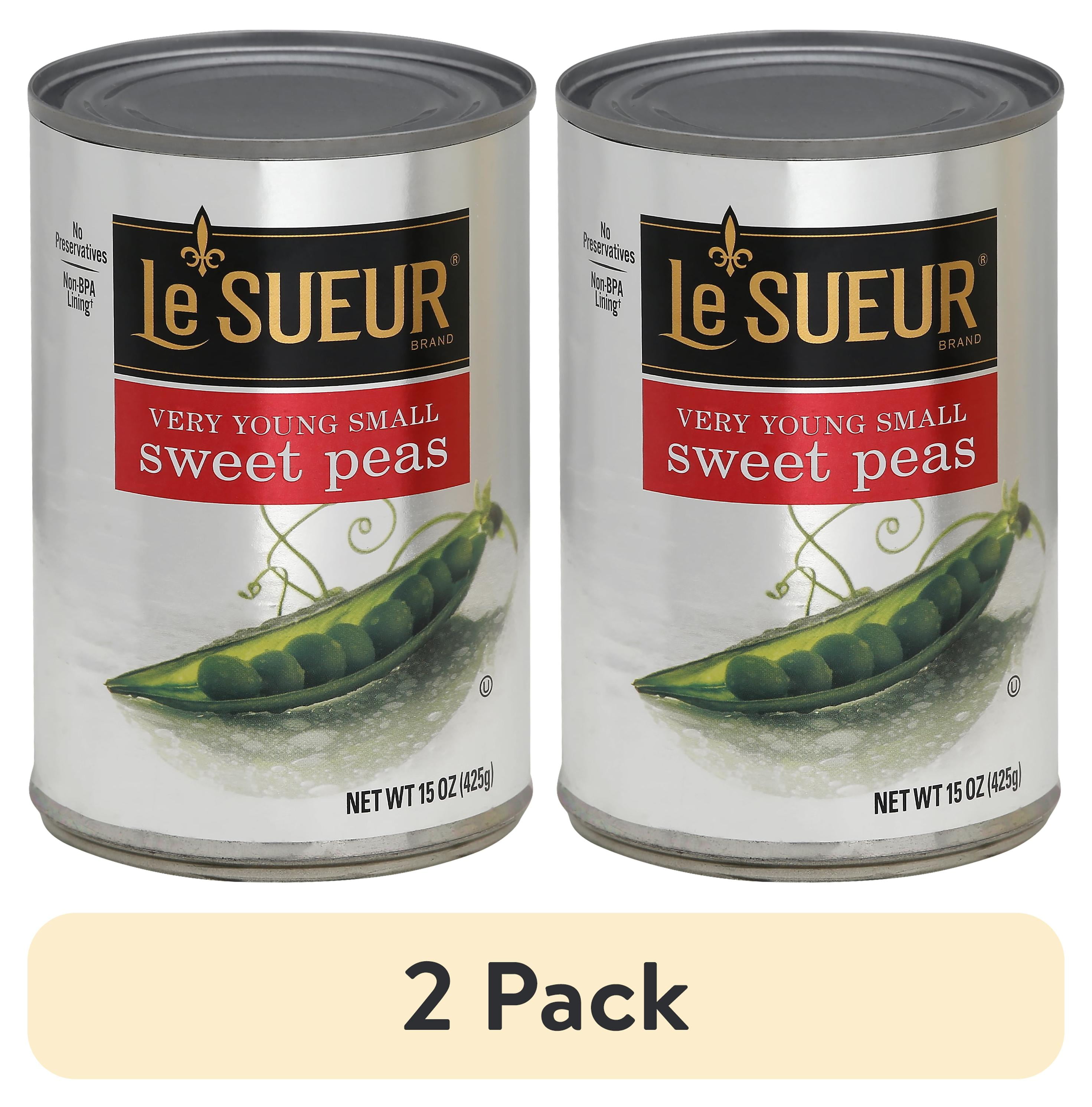 (2 pack) Le Sueur Very Young Small Sweet Peas, Whole Peas, 15 oz Can ...