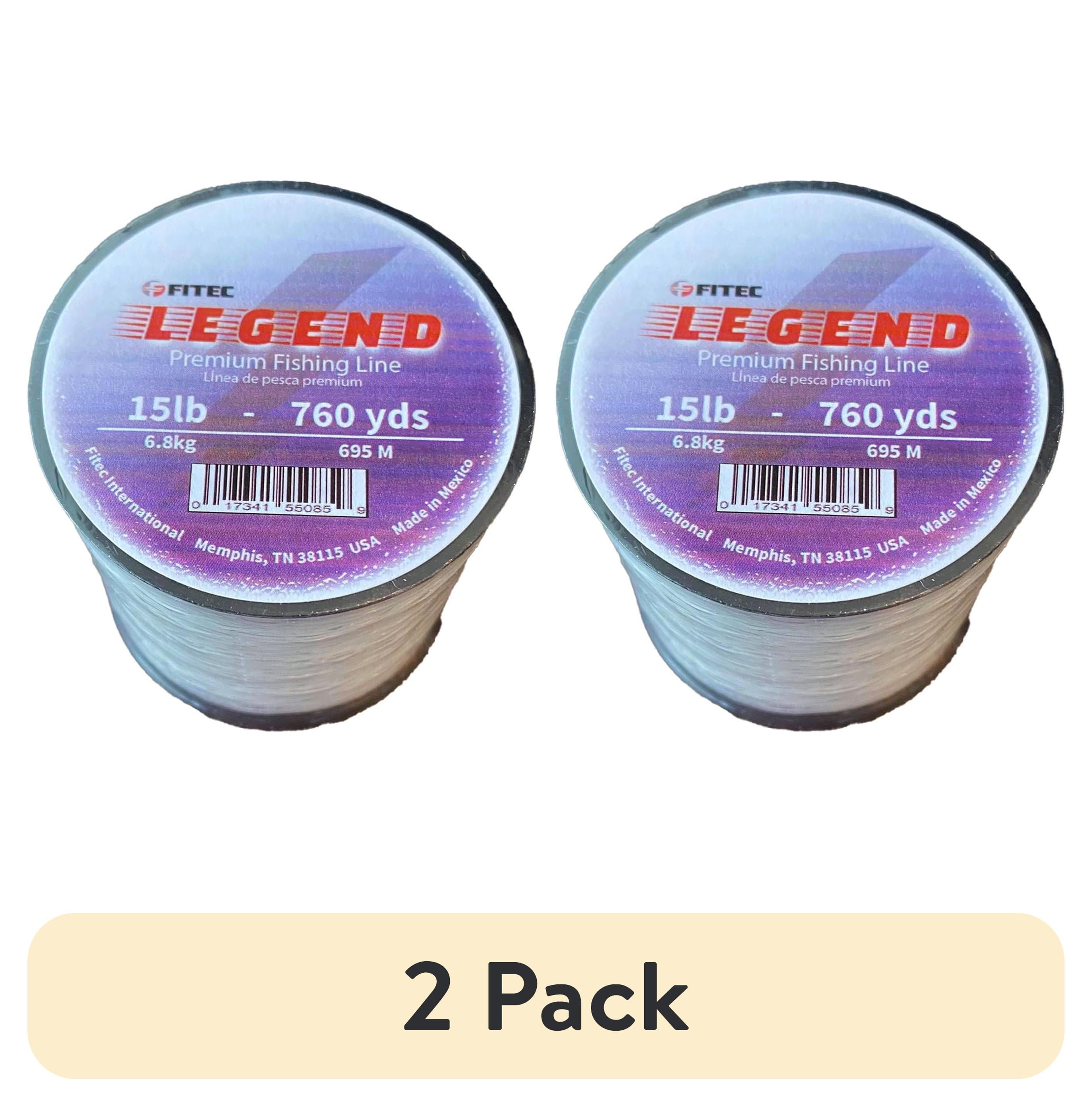 (2 pack) Legend 15 lb. Monofilament Premium Fishing Line, Clear, 760 ...