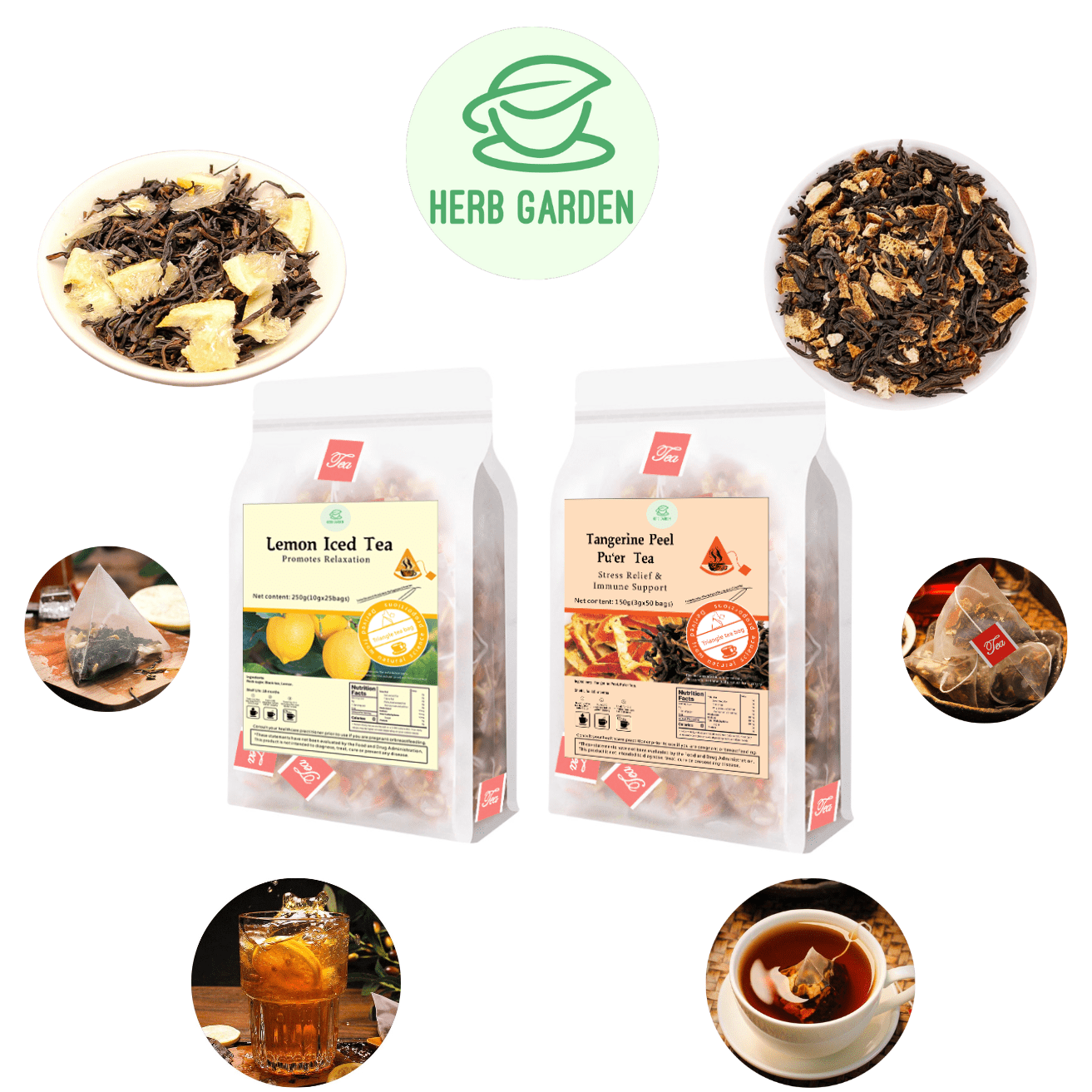 2 pack, Lemon Iced Tea (250g 8.8oz, 25 Teabags) & Tangerine Peel with ...
