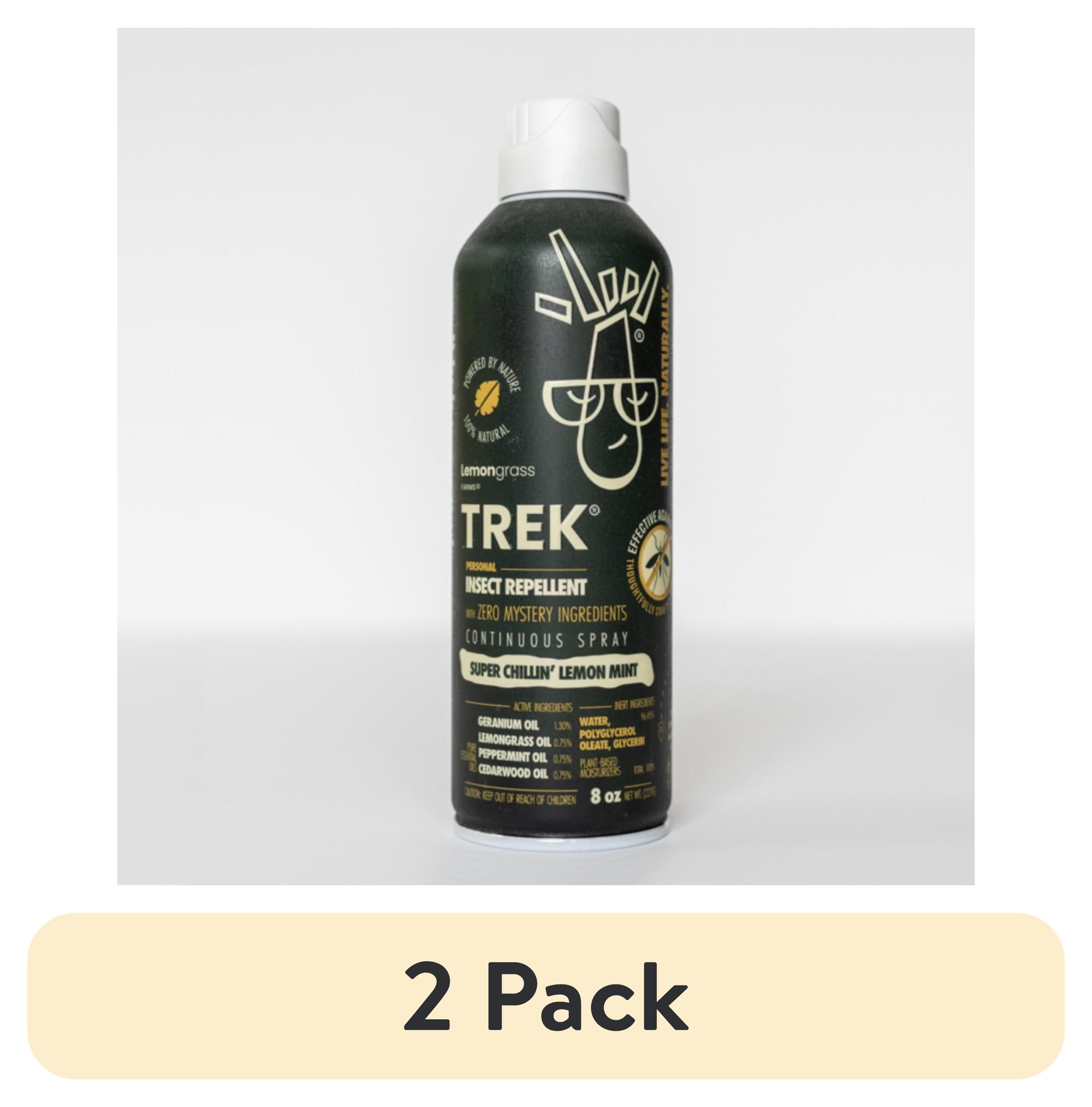 (2 pack) Lemongrass Farms Trek All Natural Insect Repellent, Continuous ...