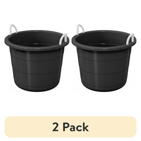 (2 pack) Life Story Flexible 17-Gallon Plastic Storage Tub with Rope ...