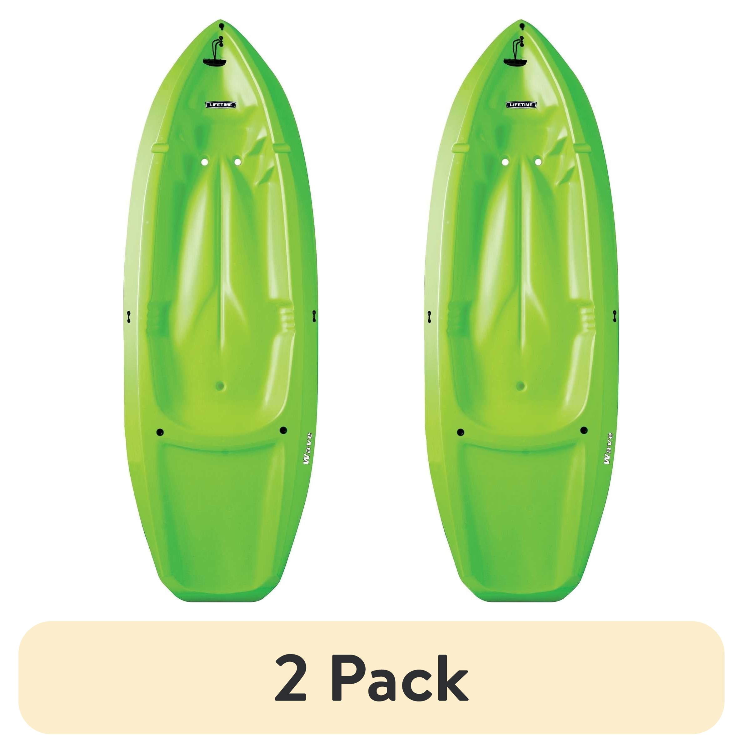 (2 pack) Lifetime Wave Youth 6 ft Sit-On-Top Kayak with Paddle, Green ...