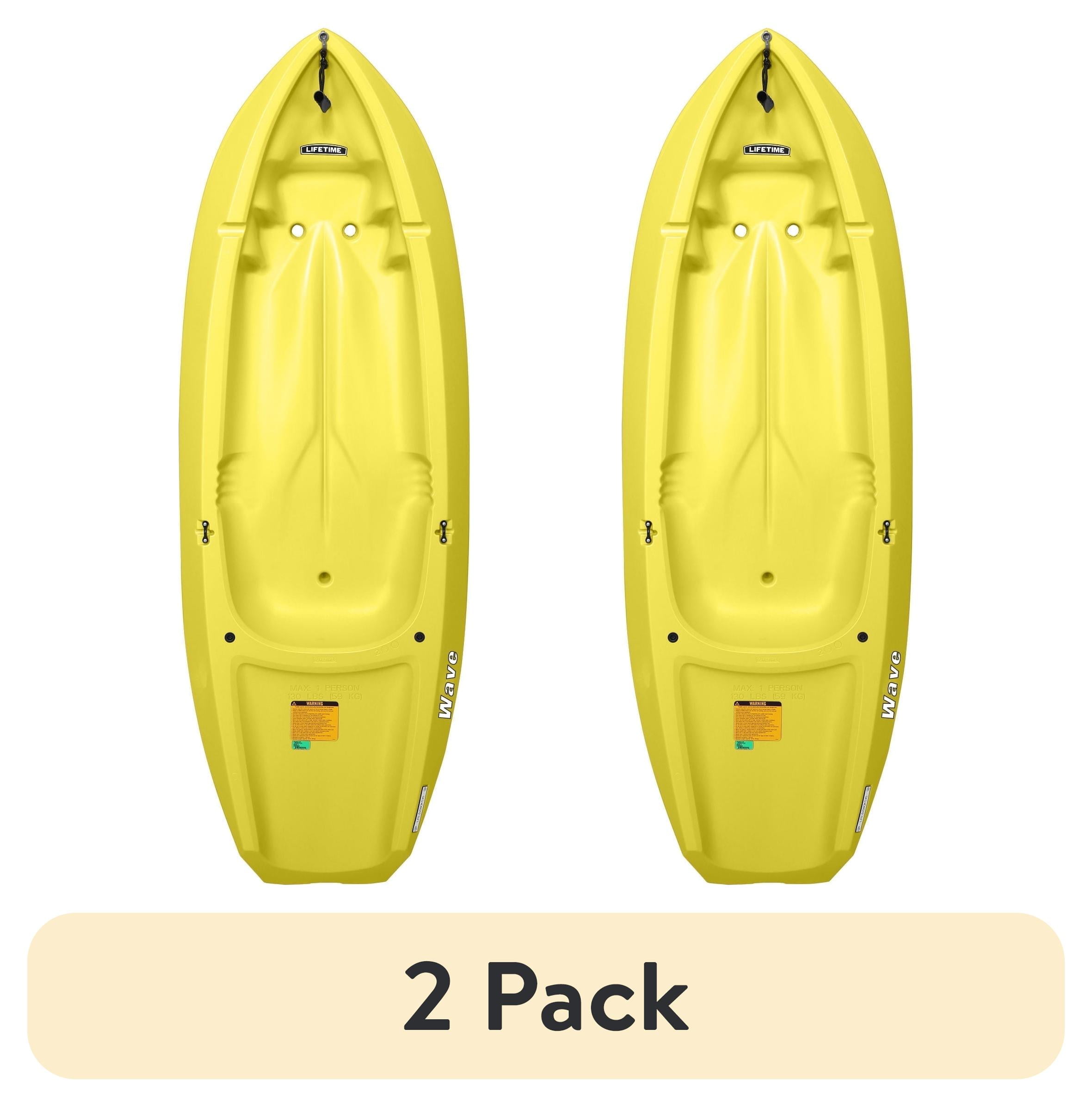 (2 pack) Lifetime Wave 6 ft Youth Sit-on-Top Kayak, Yellow (90100 ...