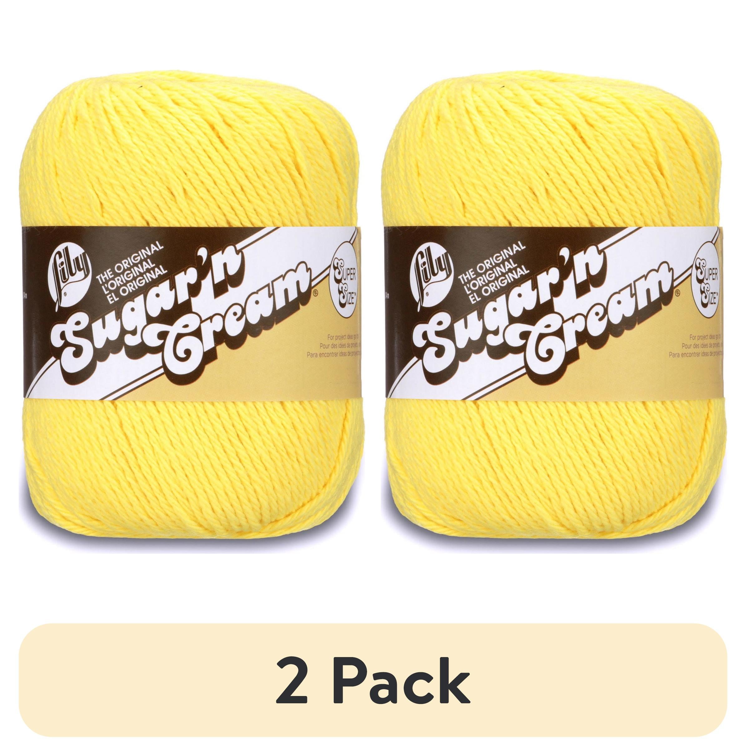 (2 pack) Lily Sugar'n Cream Worsted Weight 100% USA Grown Cotton Yarn ...
