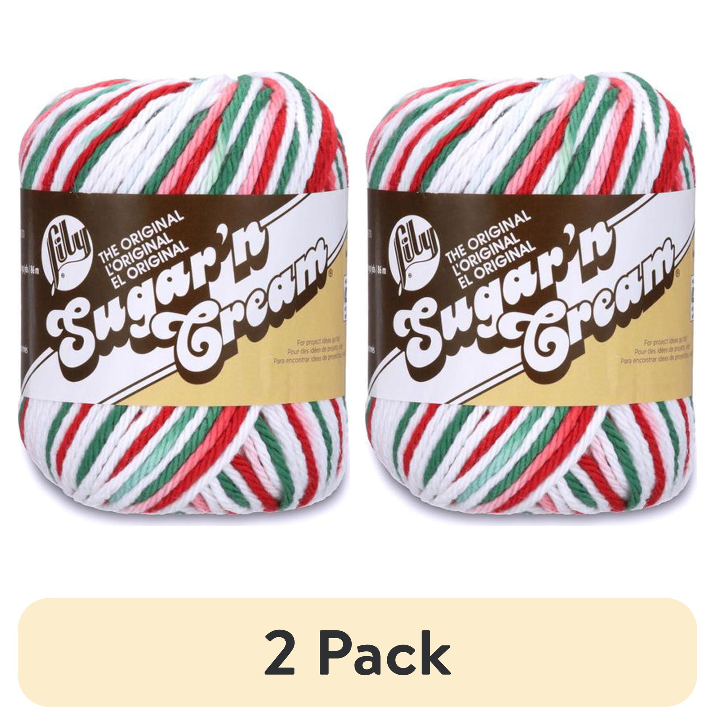 (2 pack) Lily Sugar'n Cream Yarn, 2 Oz, Mistletoe - Walmart.com