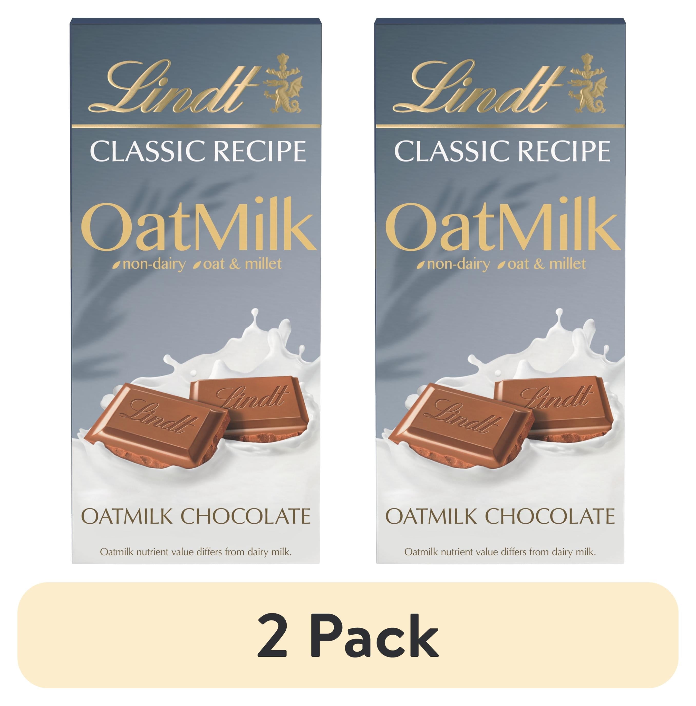 (2 pack) Lindt CLASSIC RECIPE OatMilk Non-Dairy Chocolate Candy Bar, 3. ...