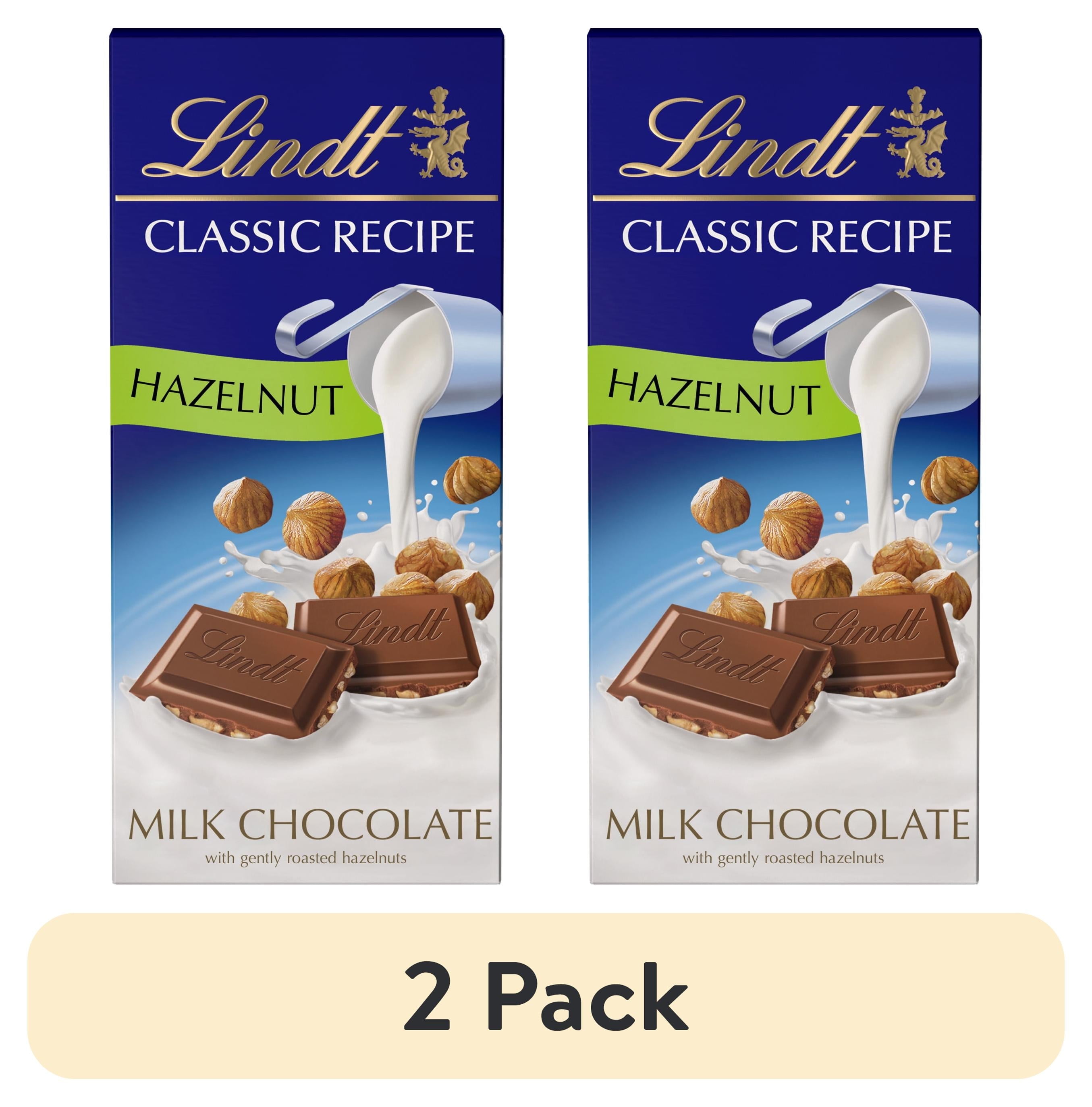 (2 pack) Lindt Classic Recipe Hazelnut Milk Chocolate Candy Bar, 4.4 oz ...