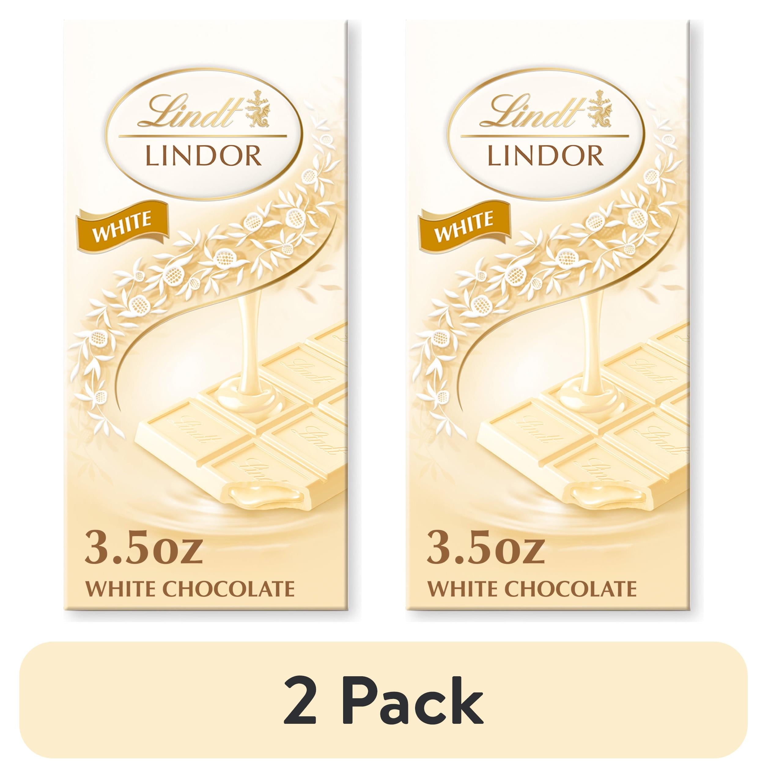 (2 pack) Lindt Lindor White Chocolate Truffle Candy Bar, 3.5 oz ...