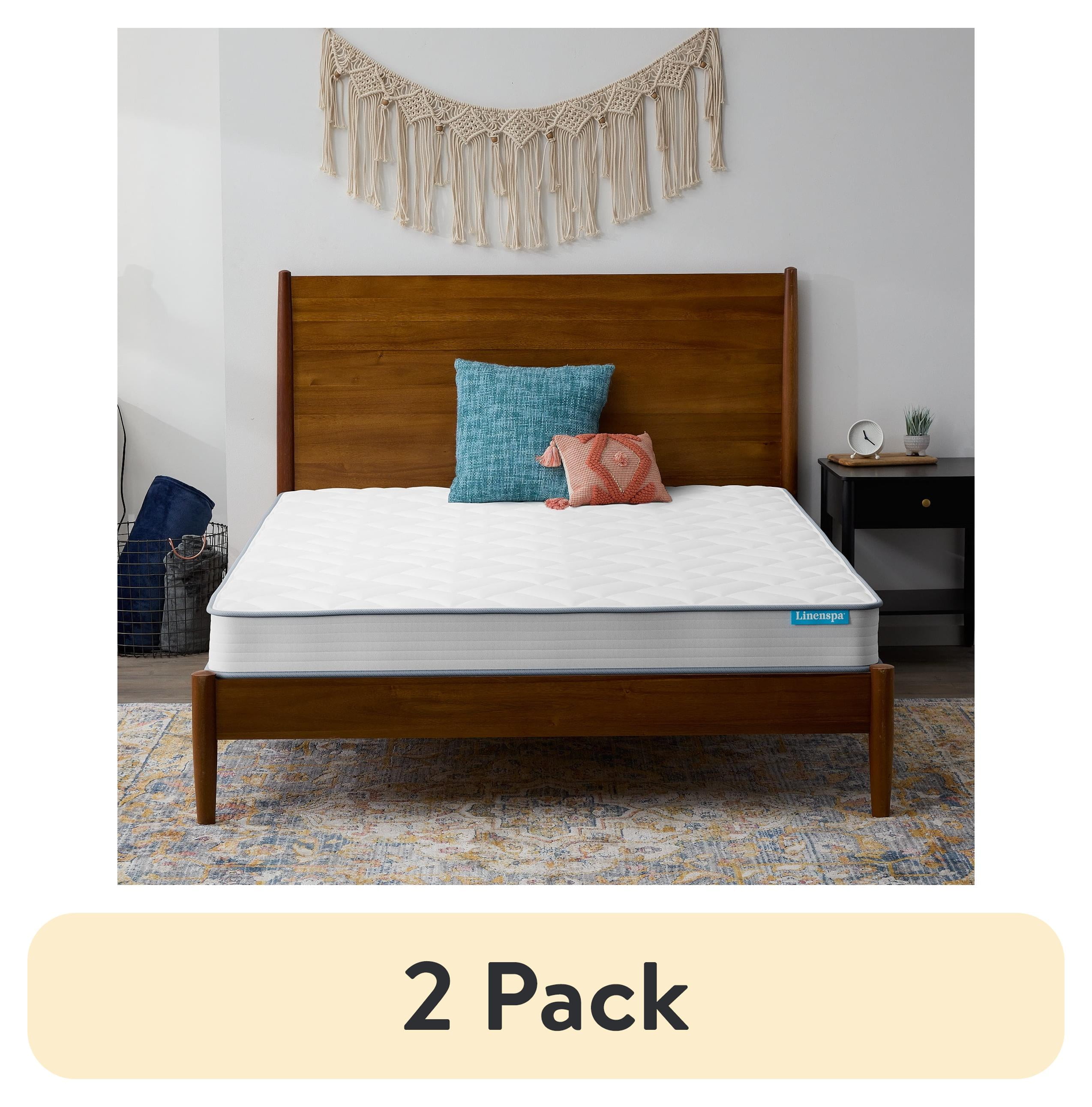 (2 pack) Linenspa Explorer 6" Firm Tight Top Innerspring Mattress, King ...