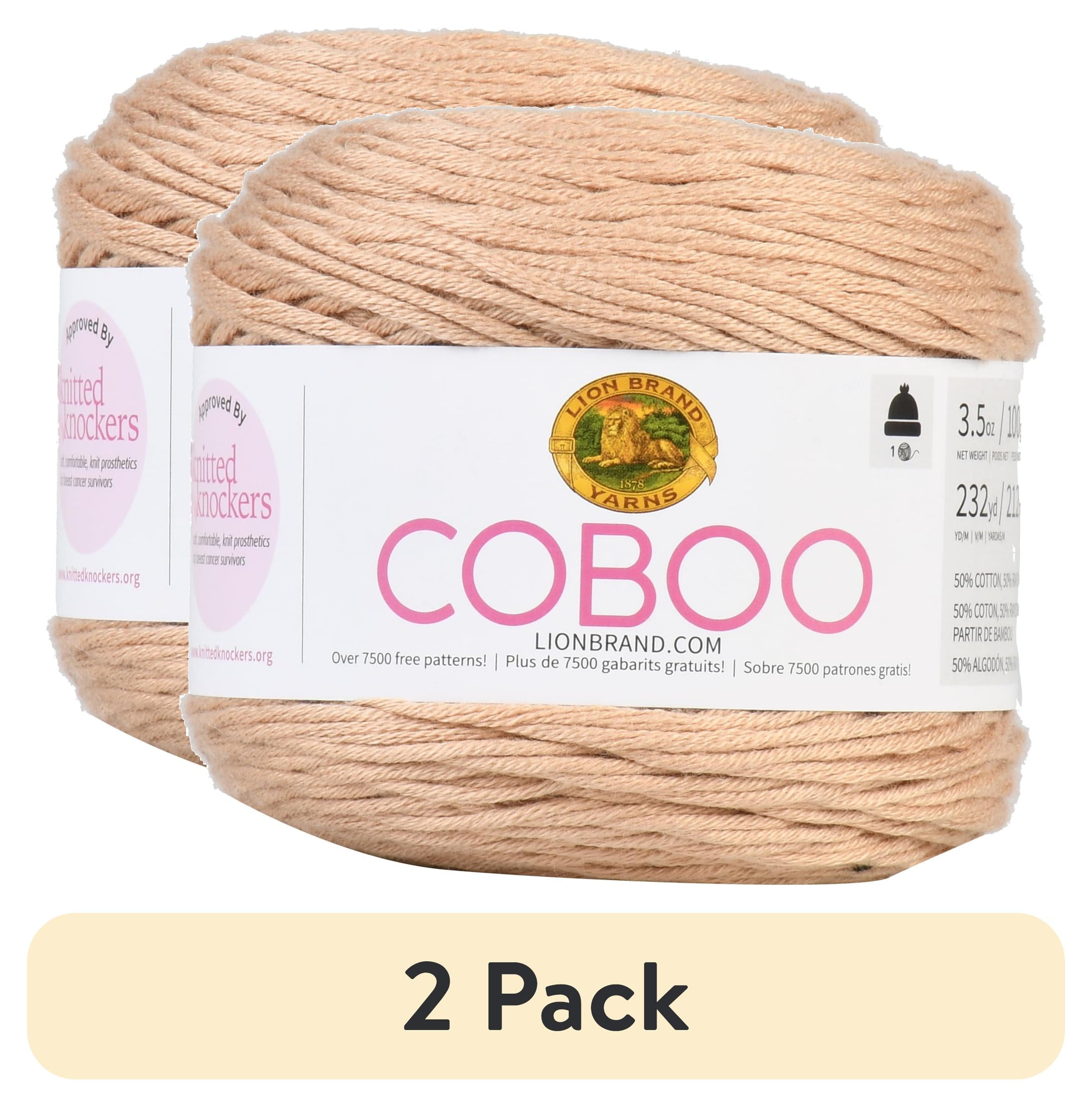 (2 pack) Lion Brand Coboo Yarn, Beige, 3.5oz/100g - Walmart.com