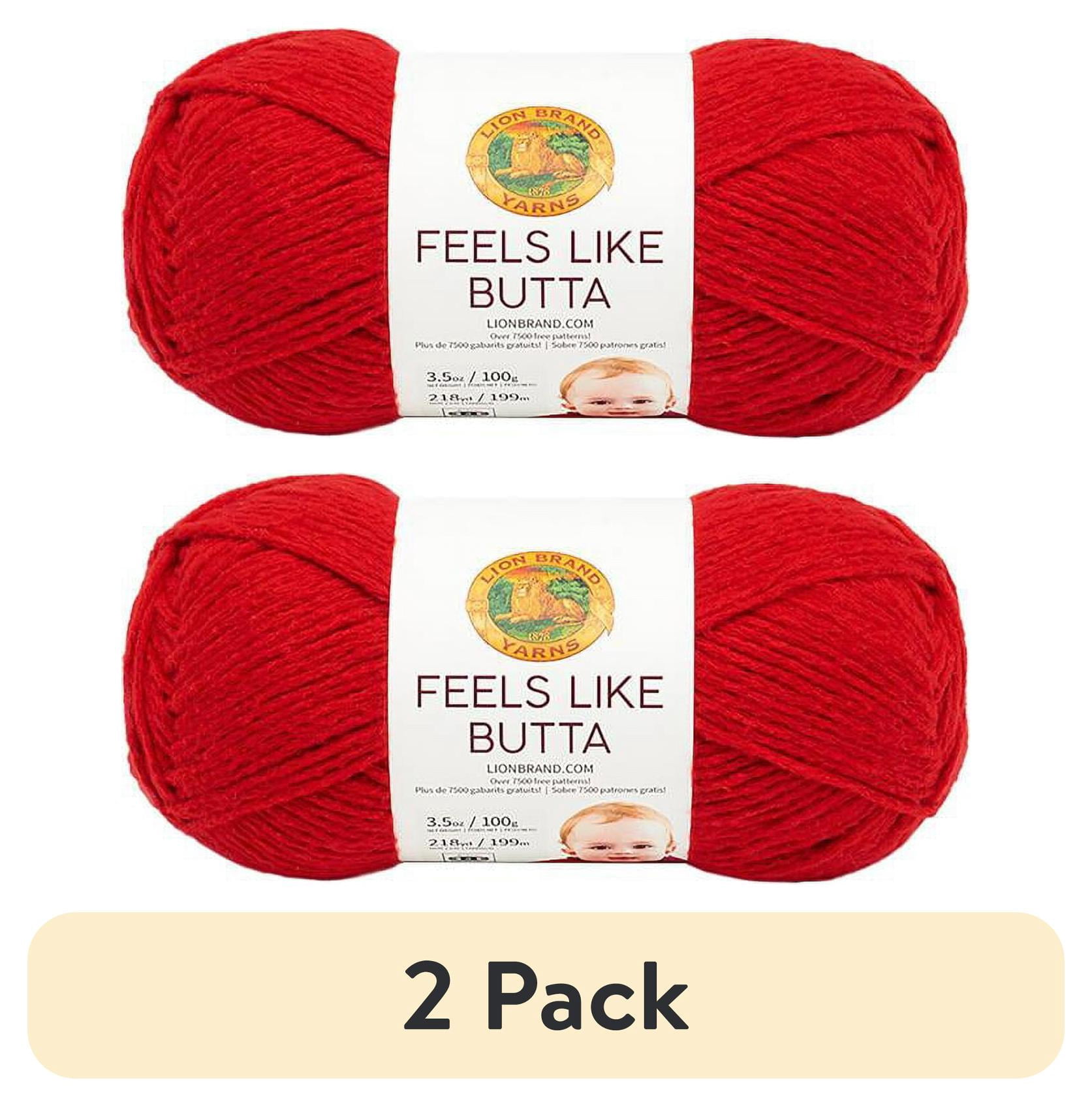 (2 pack) Lion Brand Feels Like Butta Yarn - Red - Walmart.com