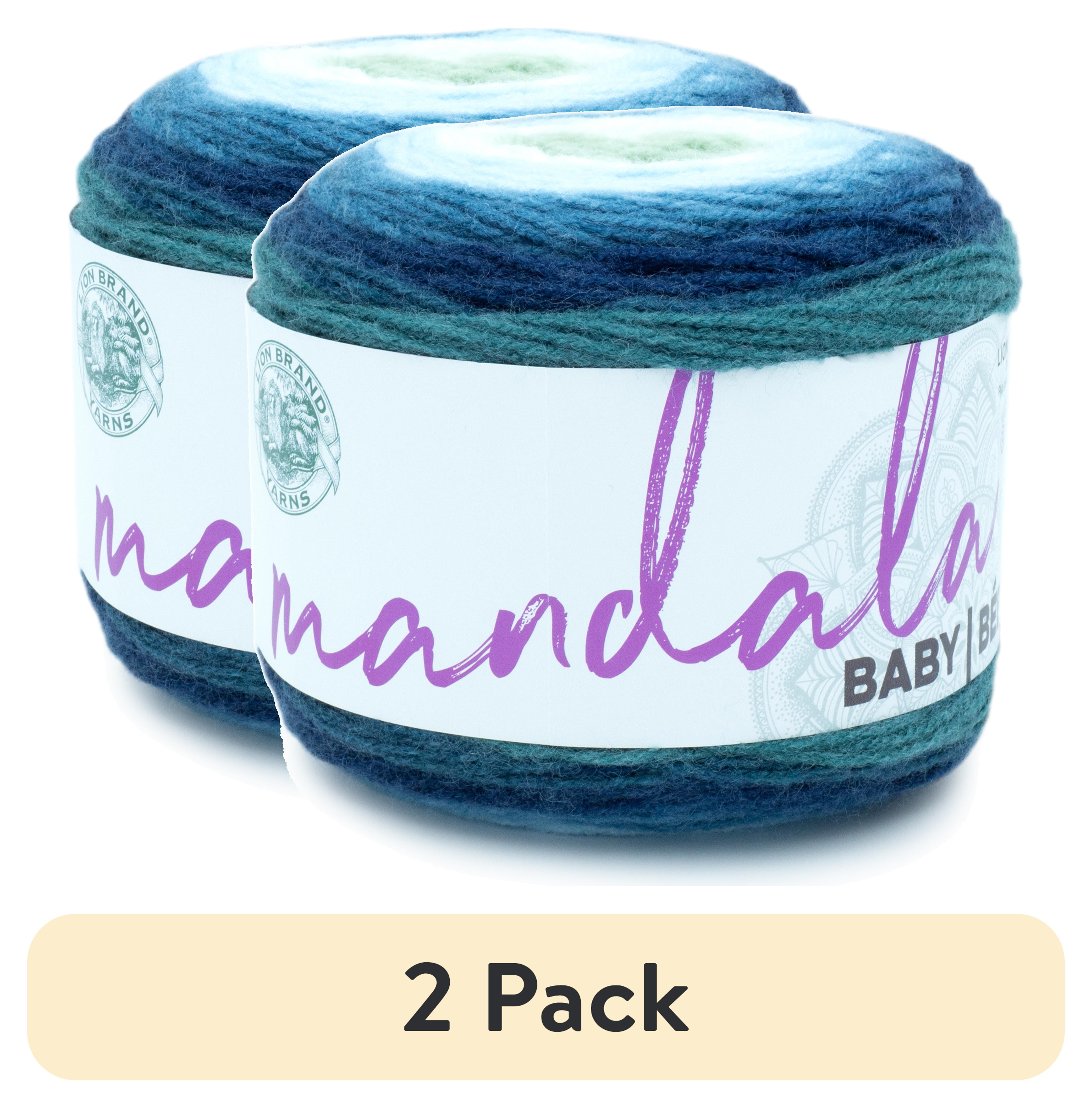 (2 pack) Lion Brand Yarn Mandala Baby Echo Caves Self-Striping Light ...