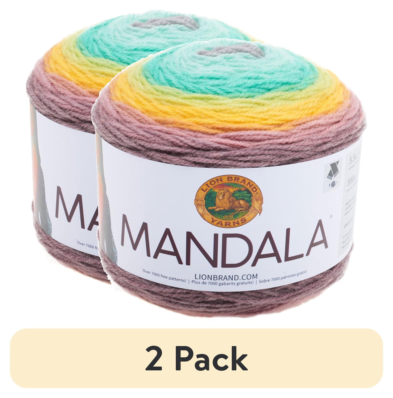 (2 pack) Lion Brand Yarn Mandala Thunderbird 525-207 Fashion Yarn ...