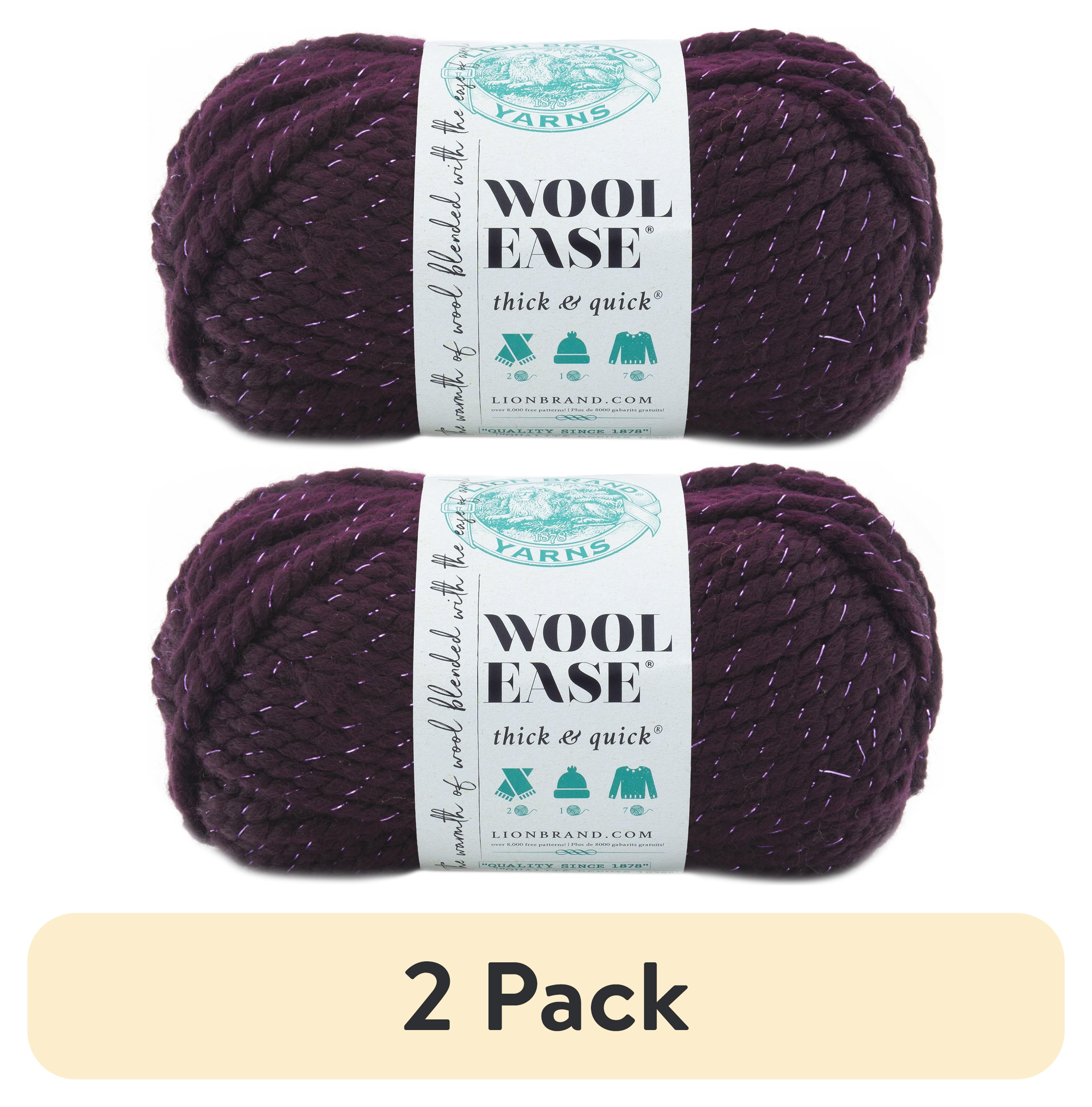 (2 pack) Lion Brand Wool-Ease Thick & Quick Yarn-Galaxy - Metallic ...
