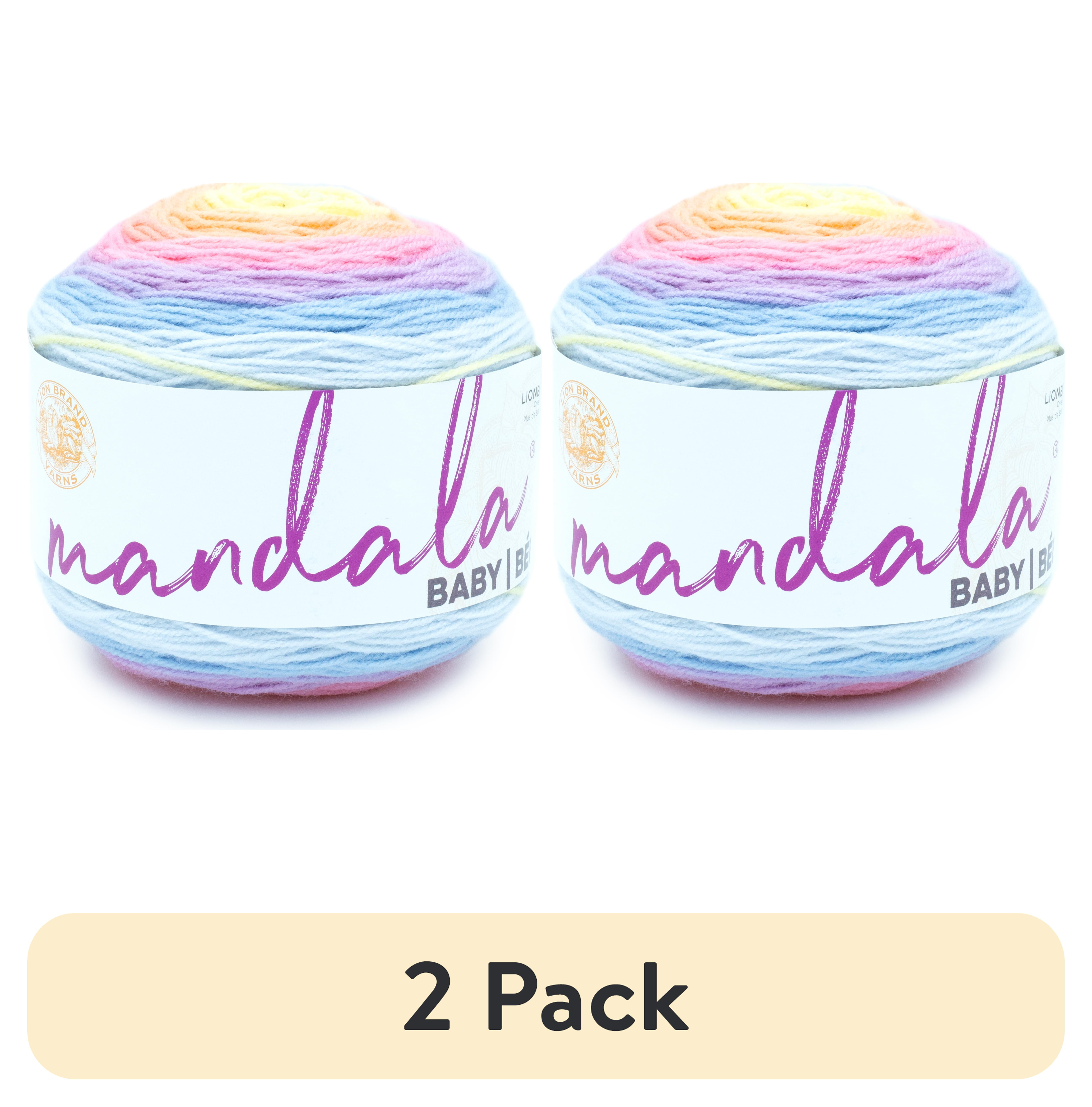 (2 pack) Lion Brand Yarn Mandala Baby Acre Woods Self-Striping Light ...