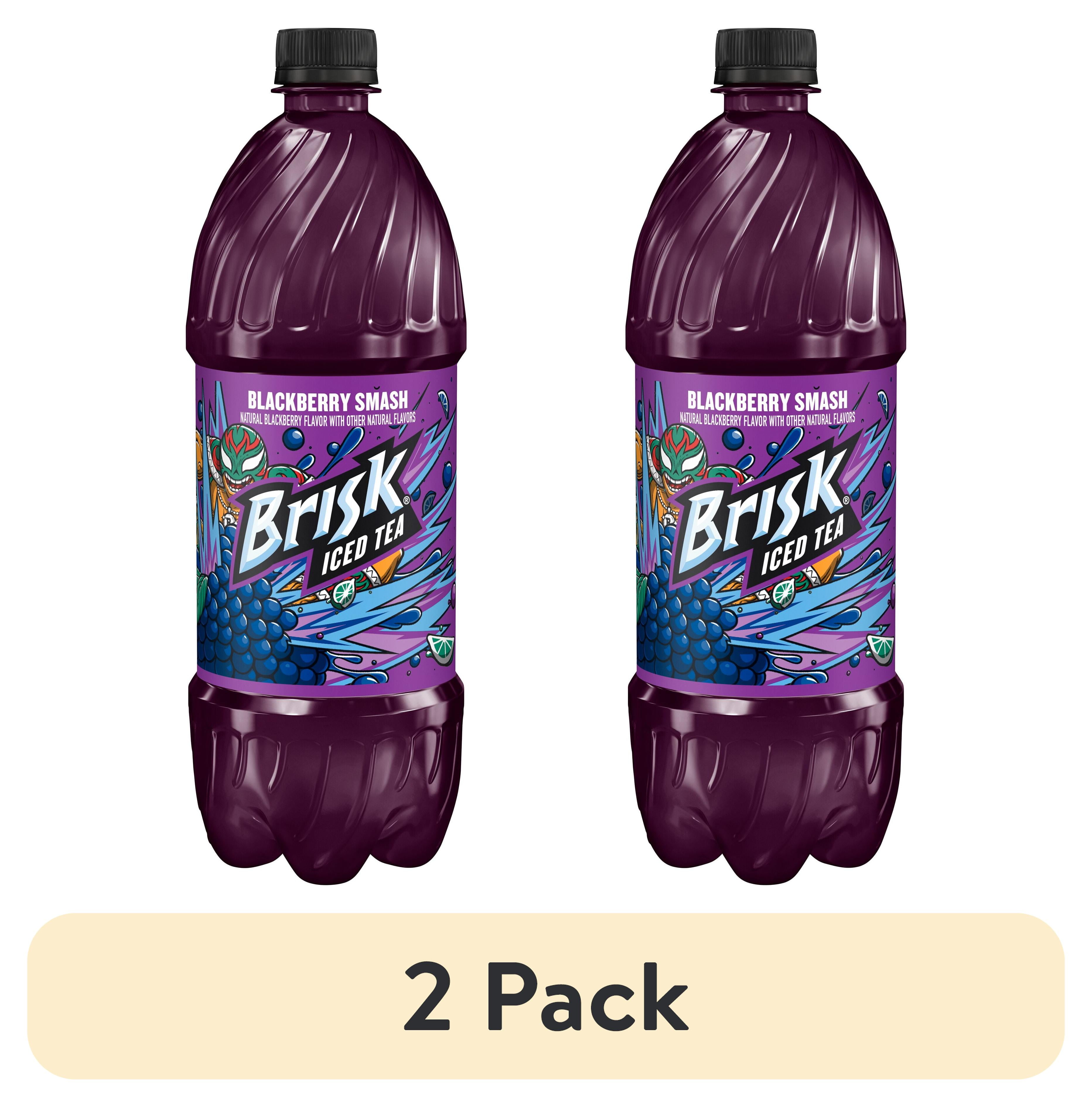 (2 pack) Lipton Brisk Iced Tea Blackberry Smash Juice Drink 1 Liter ...