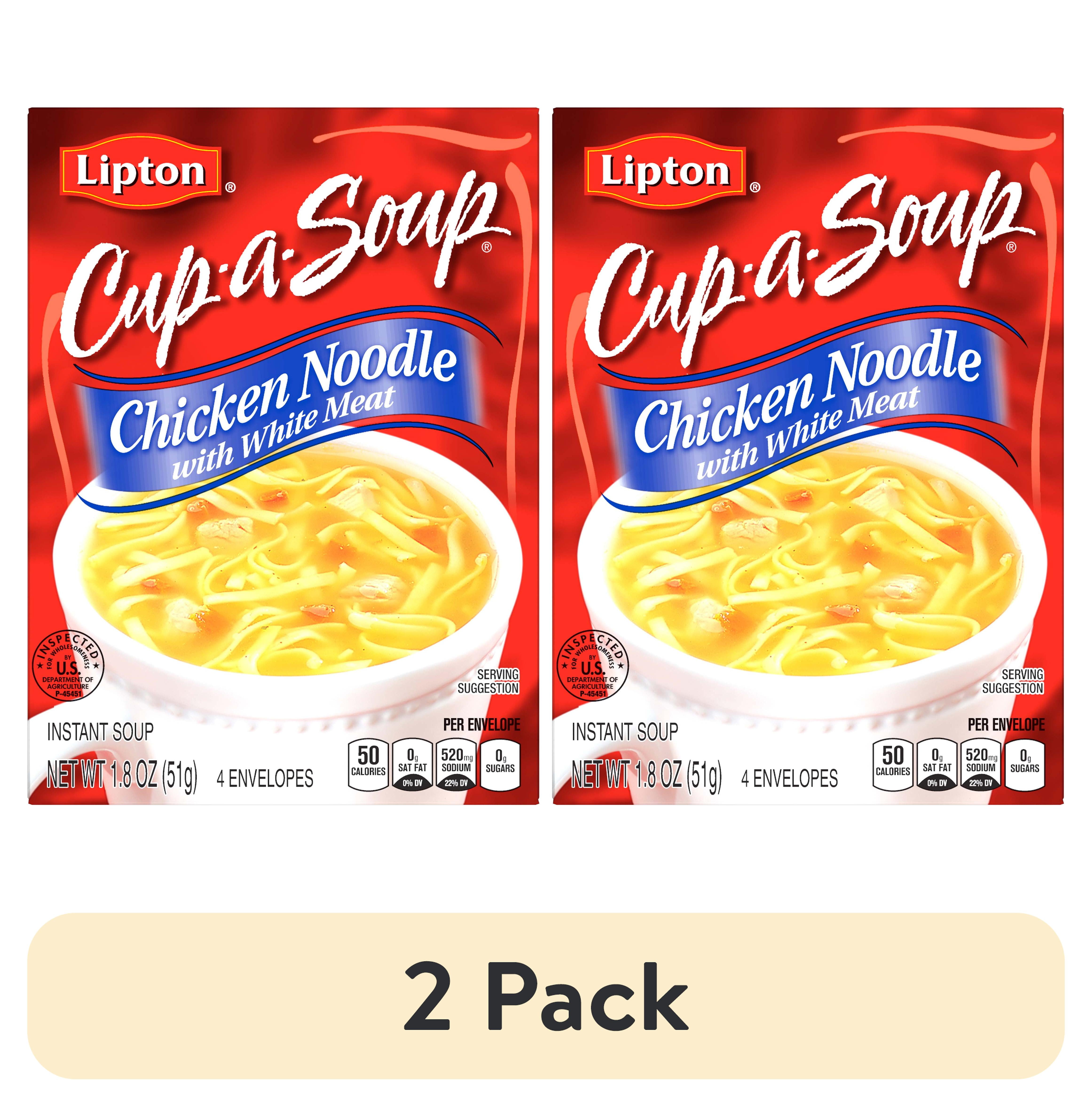 (2 pack) Lipton Cup-a-Soup Chicken Noodle, 1.8 oz, 4 Pack - Walmart.com