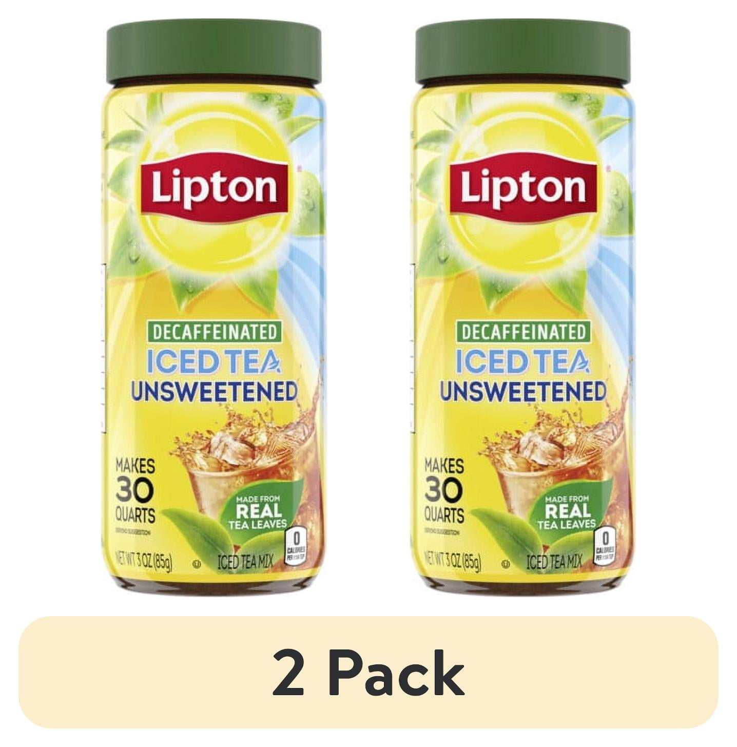 (2 pack) Lipton Iced Tea Mix Black Tea, Decaffeinated, 30 Quarts ...