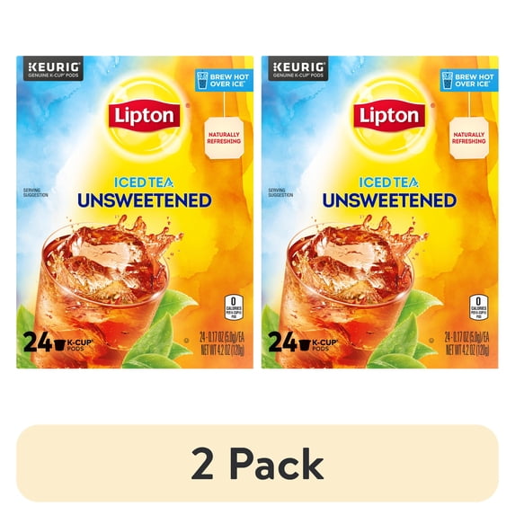 (2 pack) Lipton Iced Tea Unsweetened K-Cups, Tea Pods, 24 Ct - Walmart.com