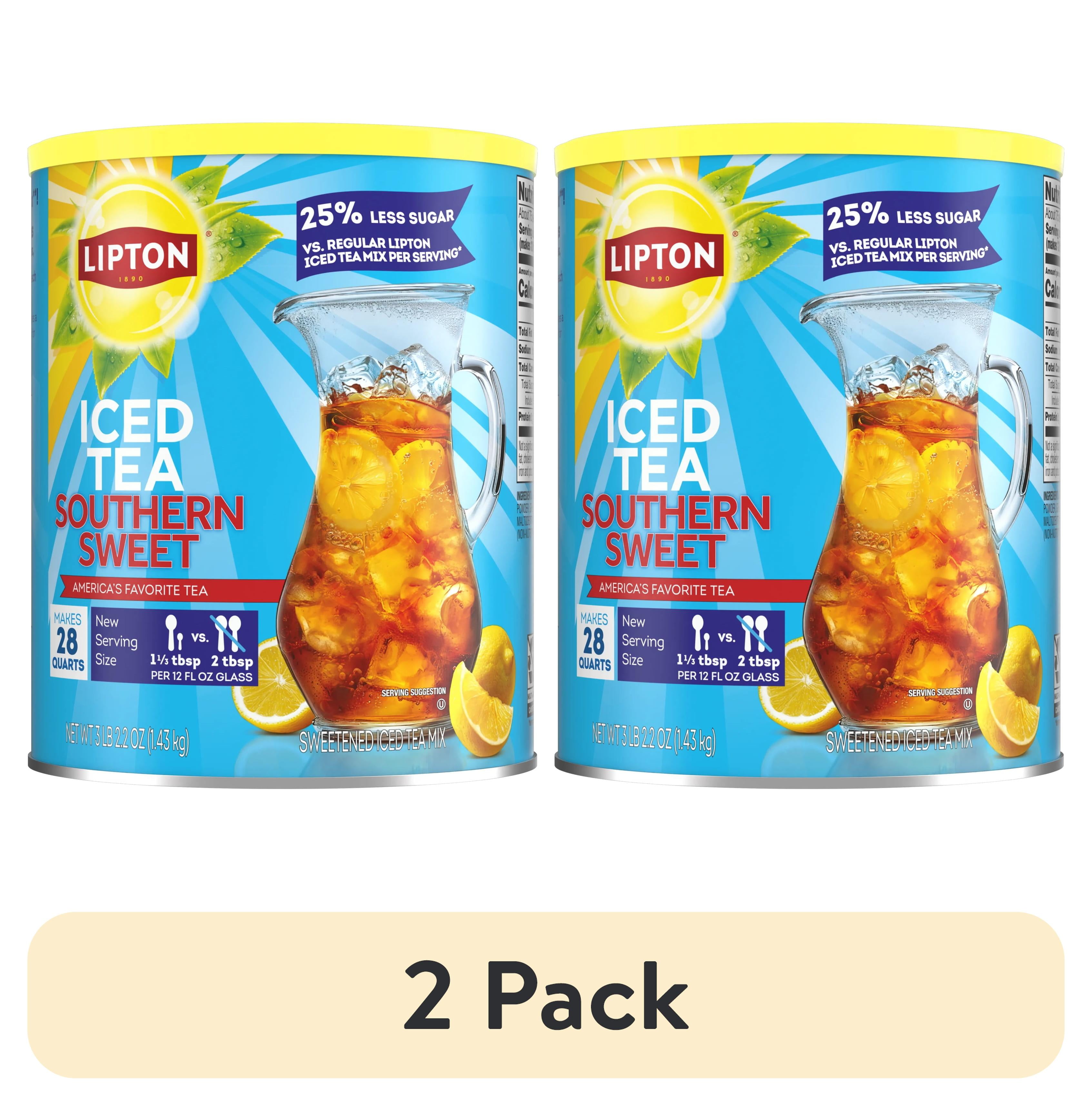 (2 pack) Lipton Reduced Sugar Southern Sweet Iced Tea Mix, 28 Quarts ...