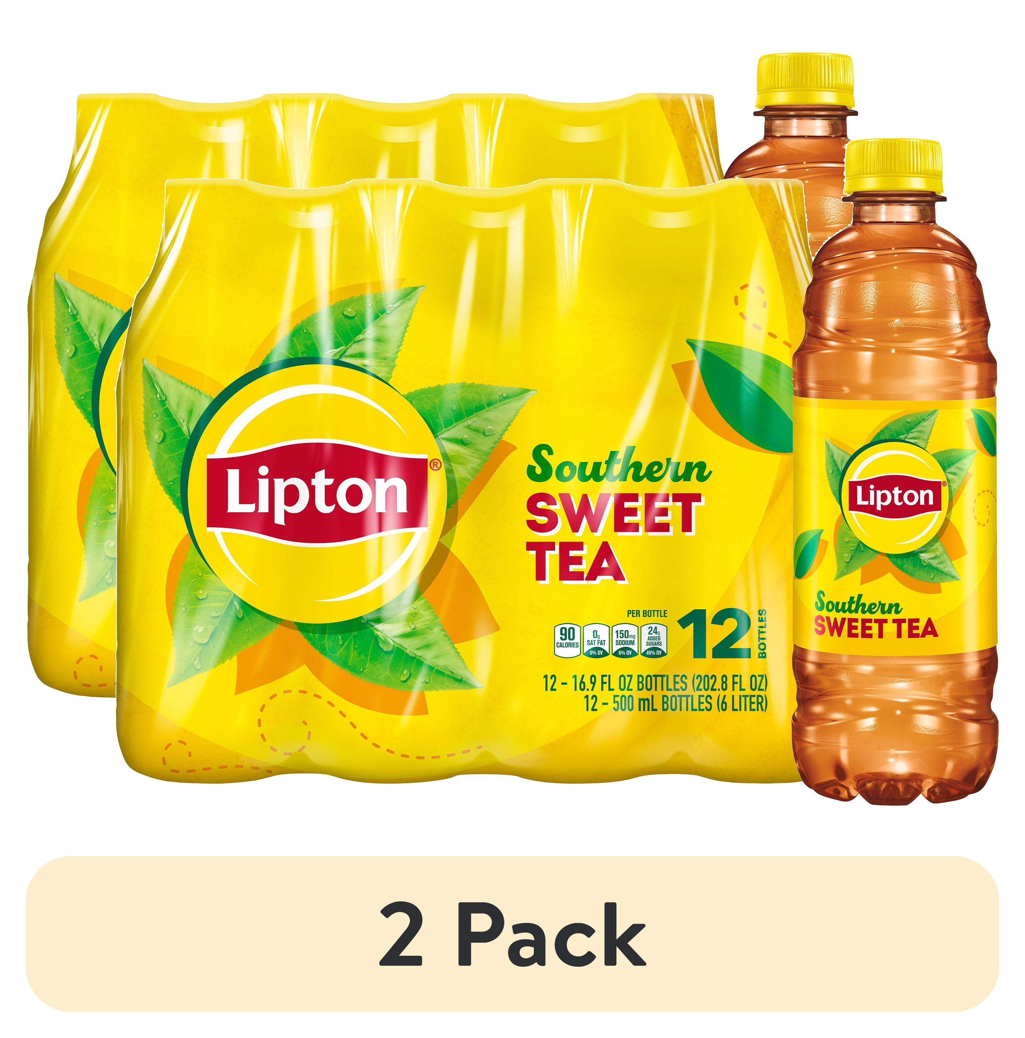 (2 pack) Lipton Southern Sweet Tea Iced Tea, Bottled Tea Drink, 16.9 fl ...