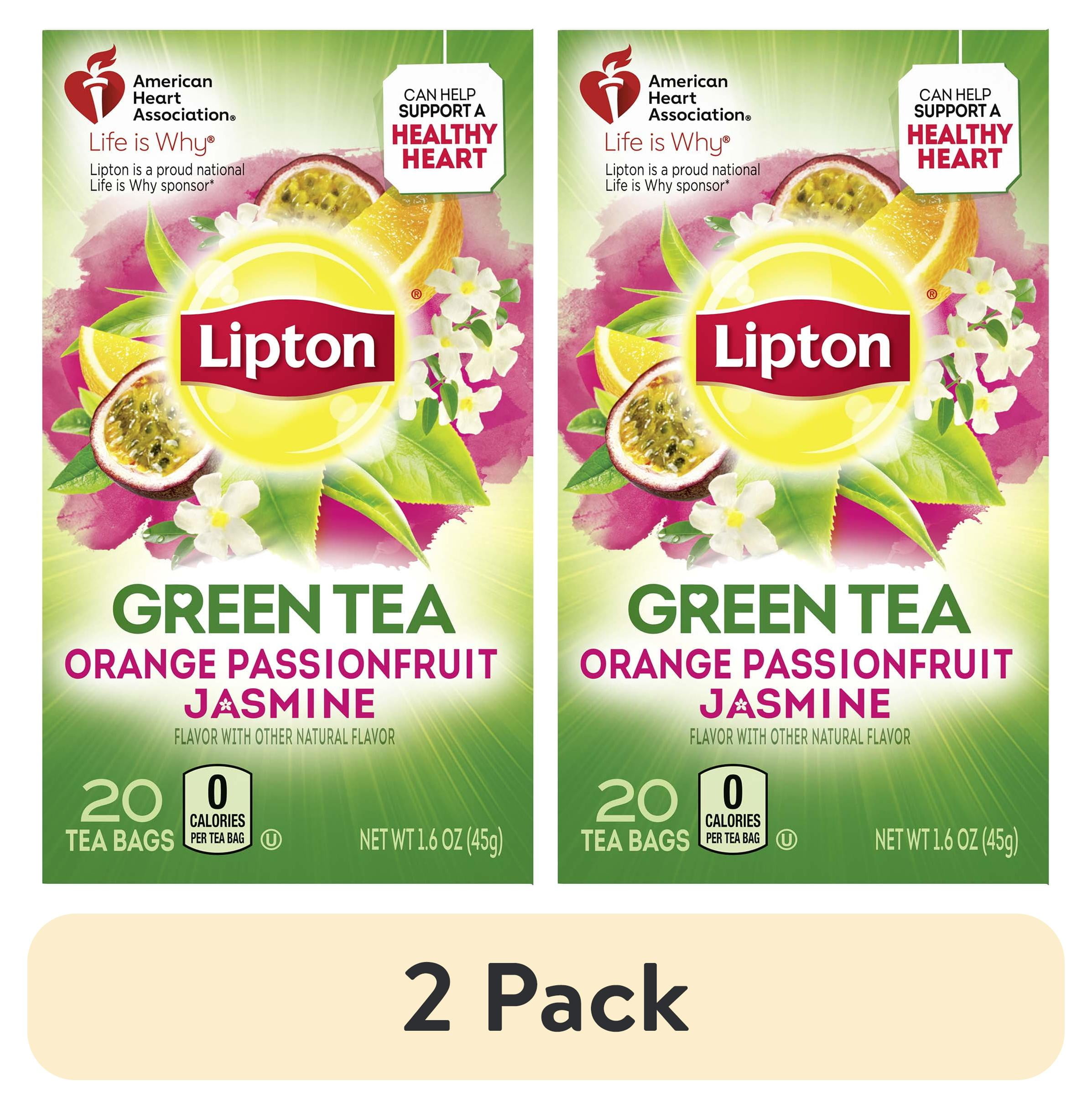 (2 pack) Lipton Superfruit Orange Passionfruit Jasmine Green Tea 20 Tea ...
