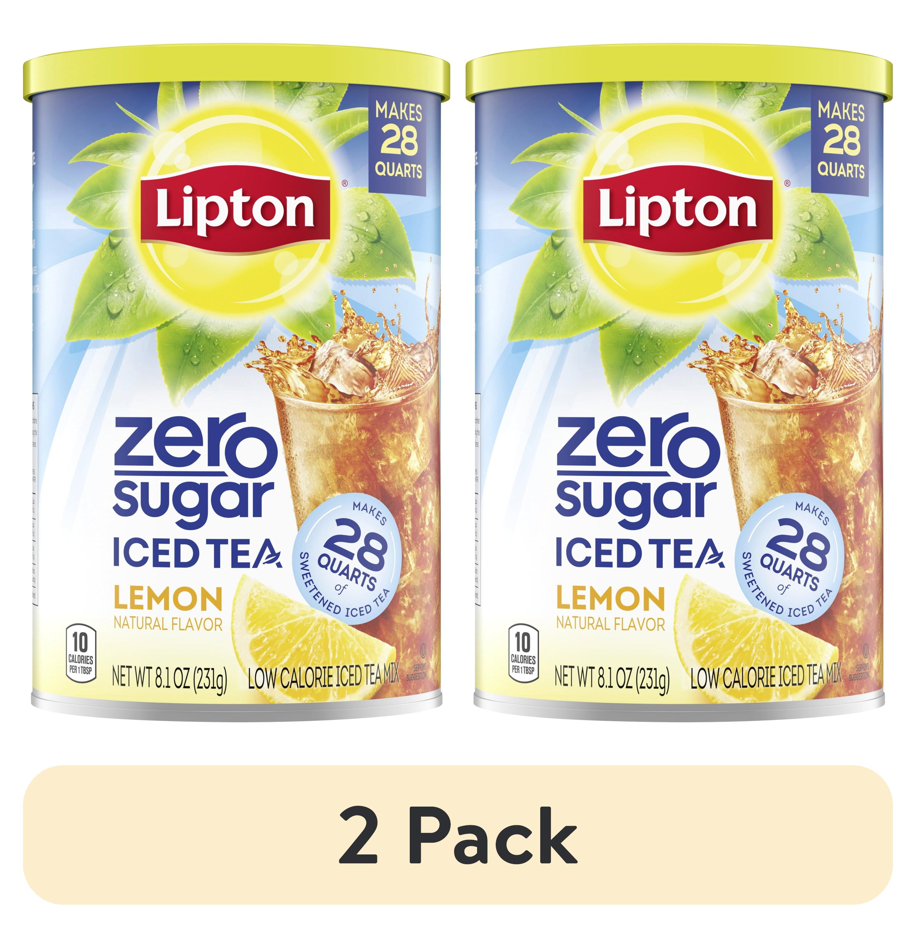 (2 pack) Lipton Zero Sugar Iced Tea Mix Black Tea , Lemon, Caffeinated, 28 Quarts - Walmart.com