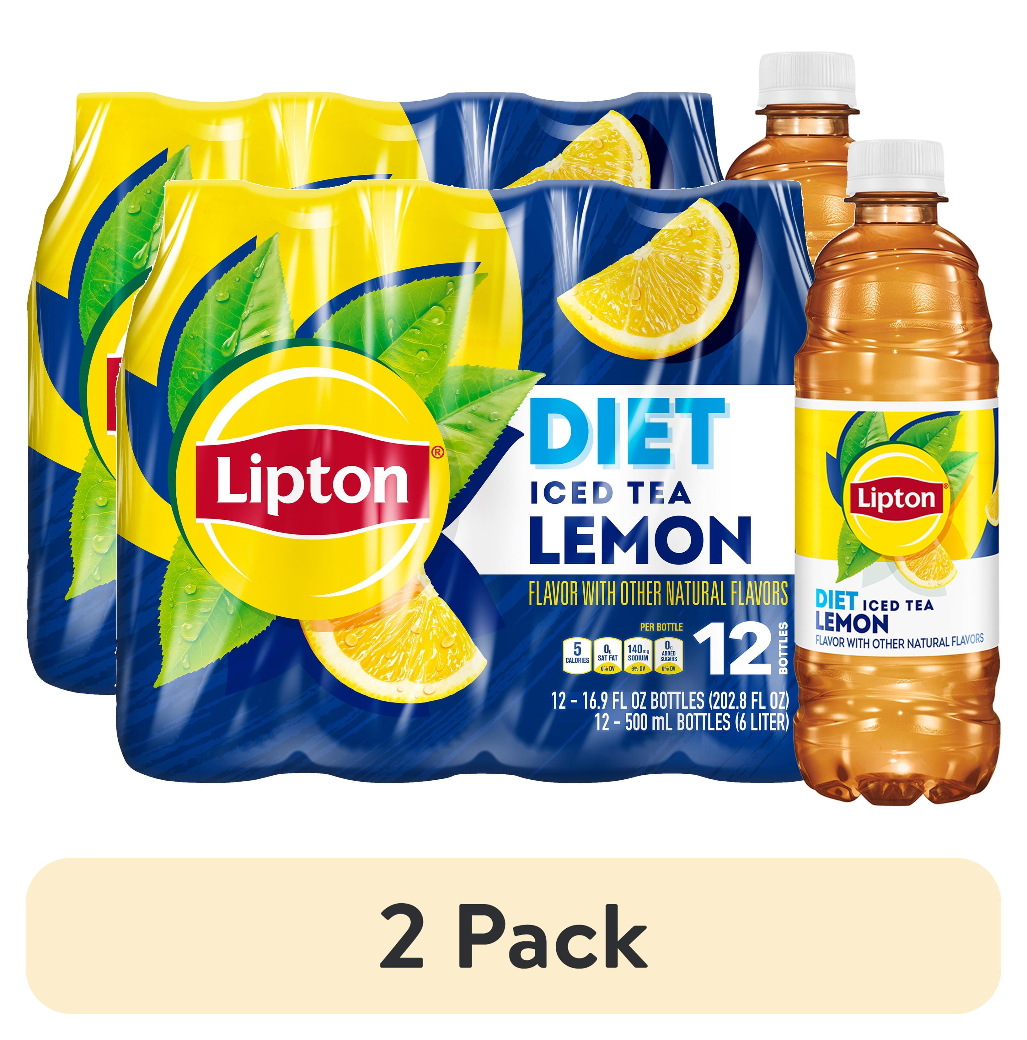 (2 pack) Lipton Zero Sugar Lemon Iced Tea, Bottled Tea Drink, 16.9 fl ...