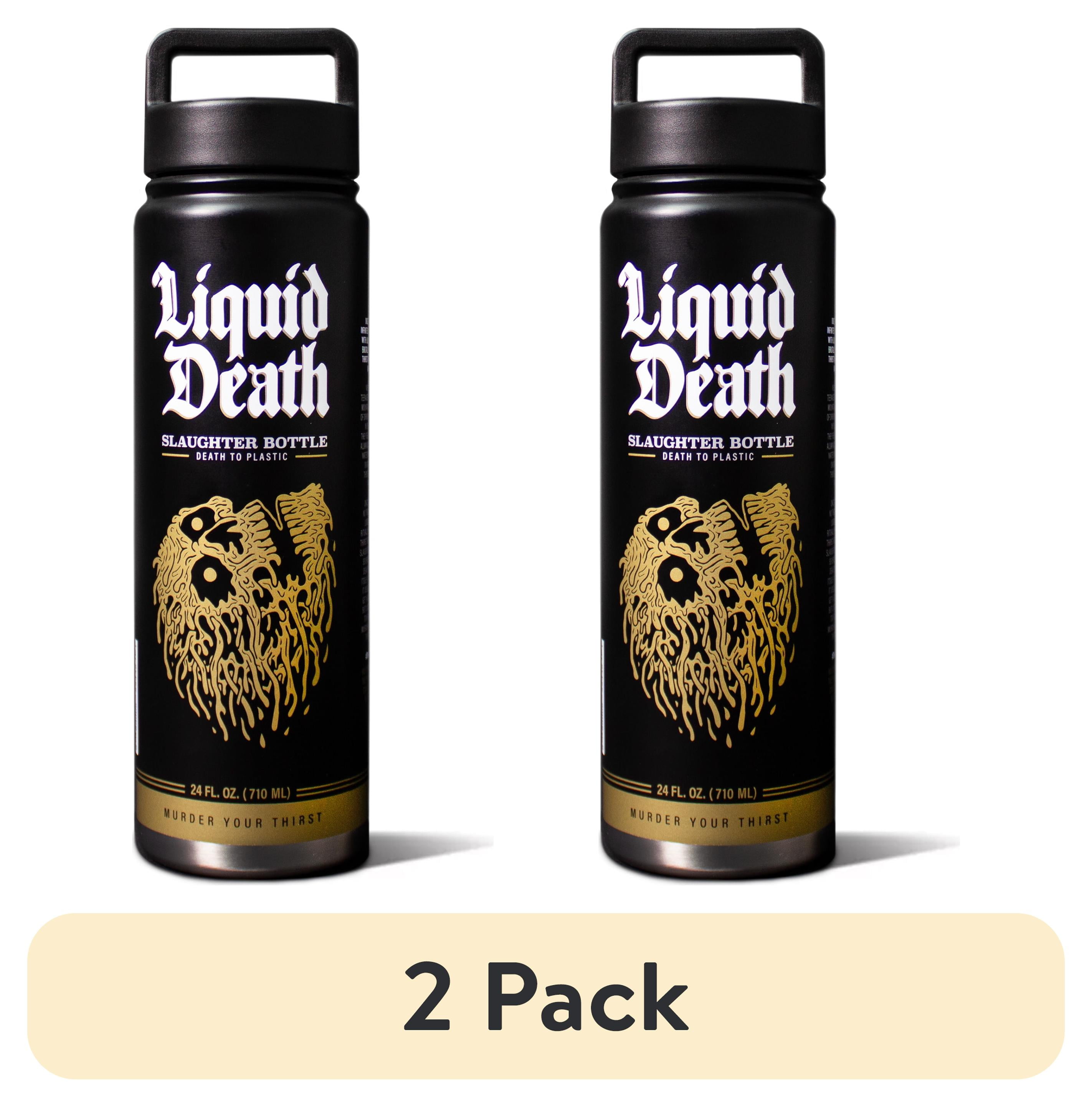 (2 pack) Liquid Death Reusable Slaughter Water Bottle, Black - 24oz ...