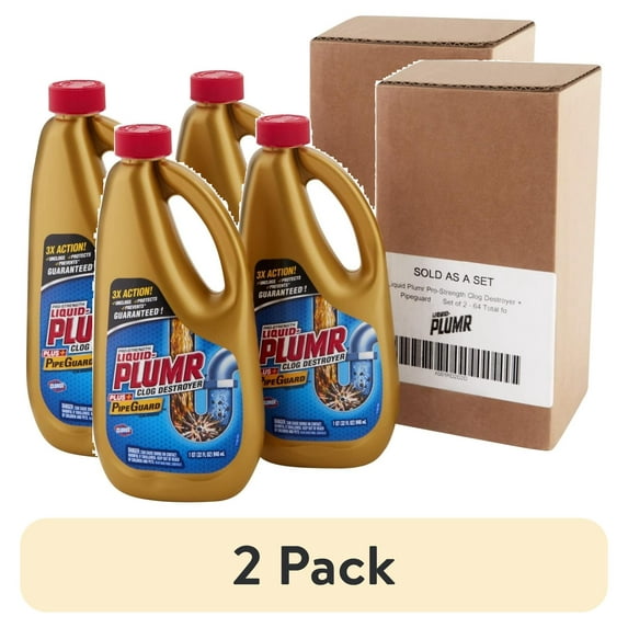 (2 pack) Liquid-Plumr Pro-Strength Full Clog Destroyer Plus PipeGuard ...