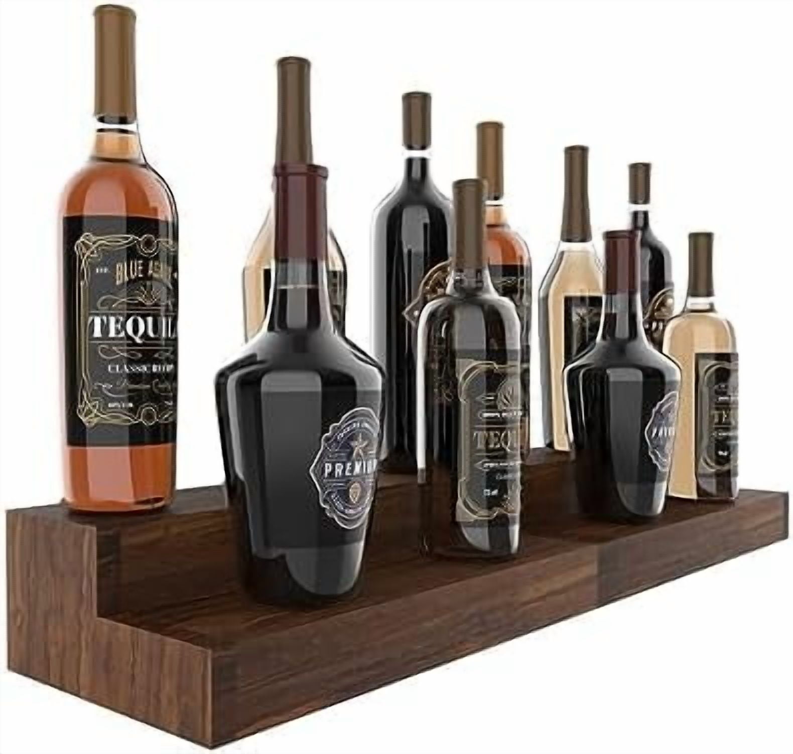 2 pack Liquor Bottle Stand - 2 Tier Liquor Bar Bottle Display Shelf ...