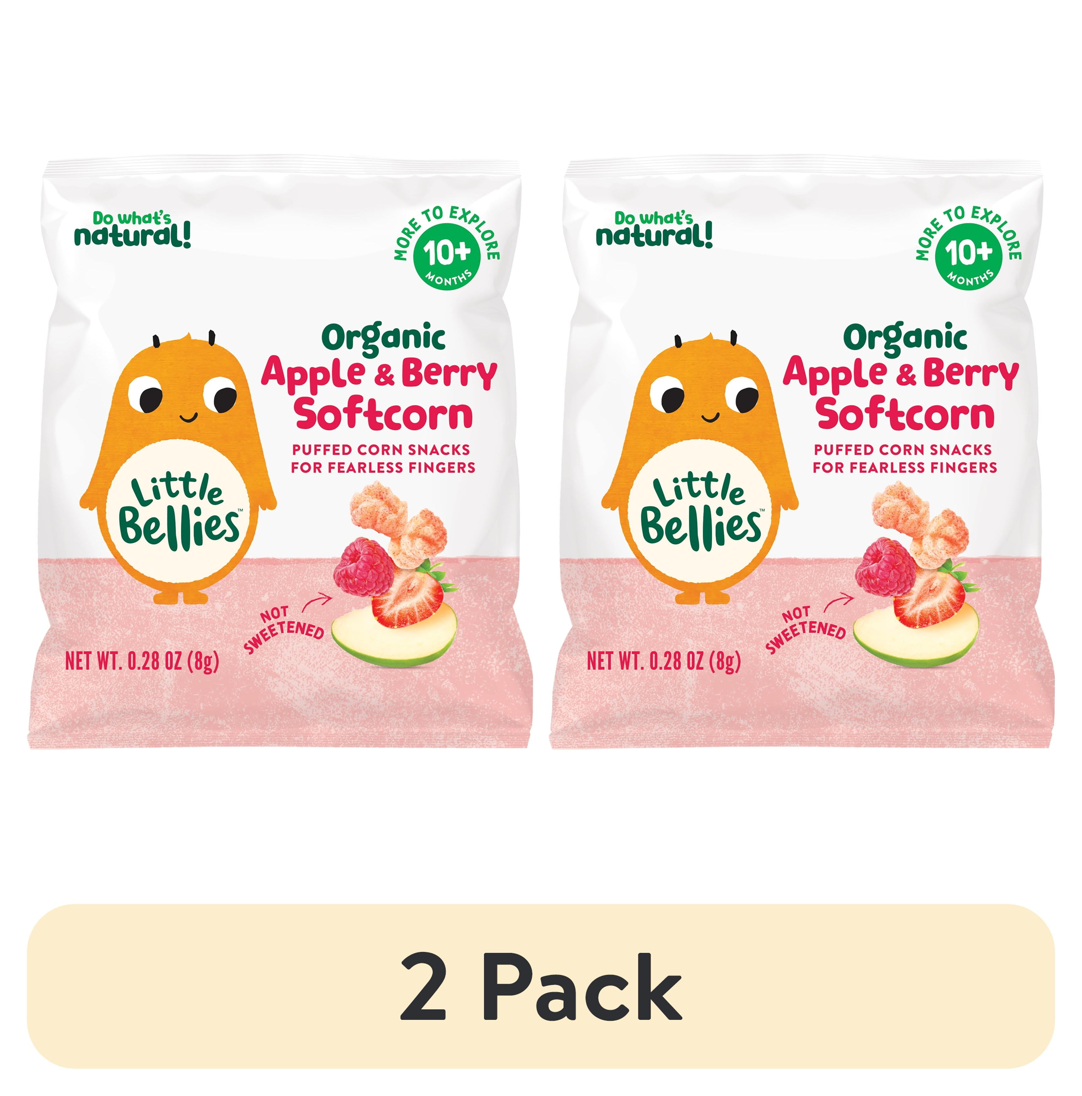 (2 pack) Little Bellies Organic Apple & Berry Softcorn Puff Snack, Baby ...