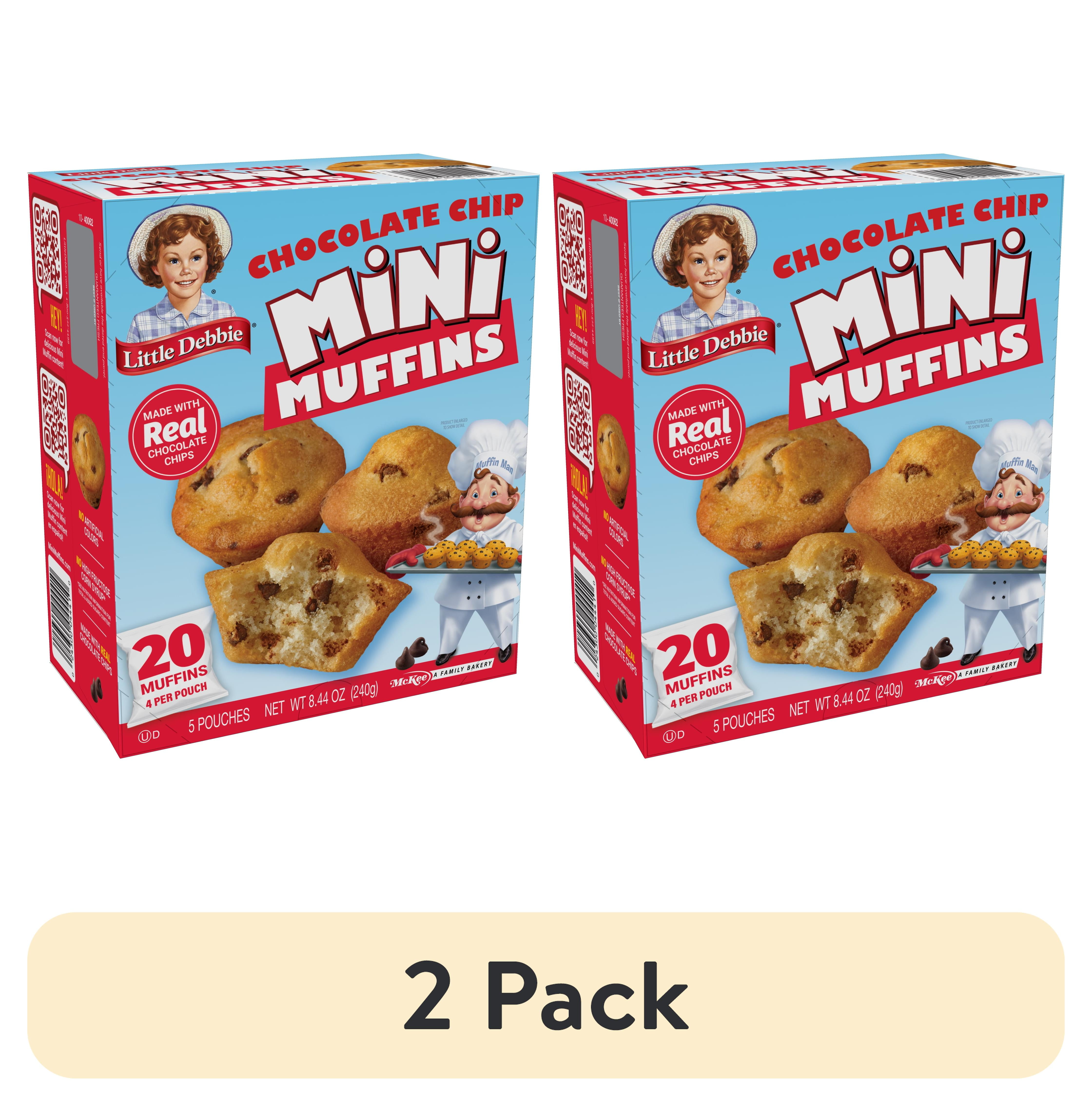 (2 pack) Little Debbie Chocolate Chip Mini Muffins, 8.44 oz (5 Count ...