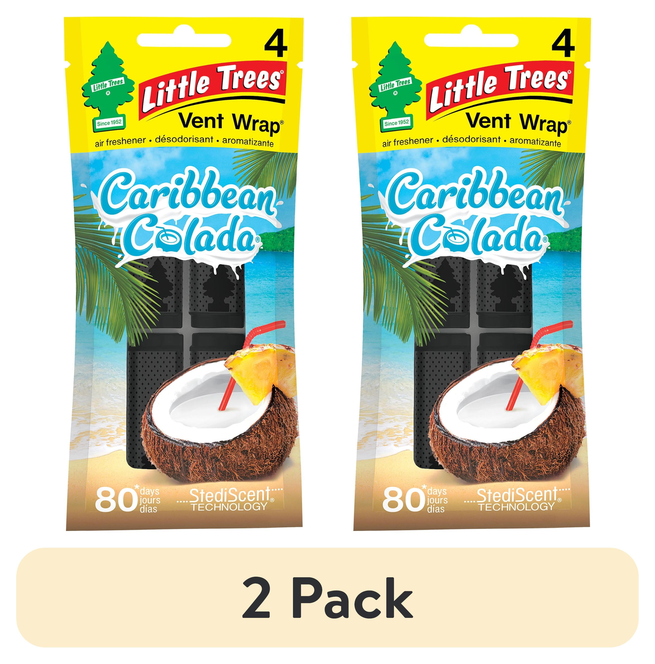 (2 pack) Little Trees Air Freshener Vent Wrap Caribbean Colada ...