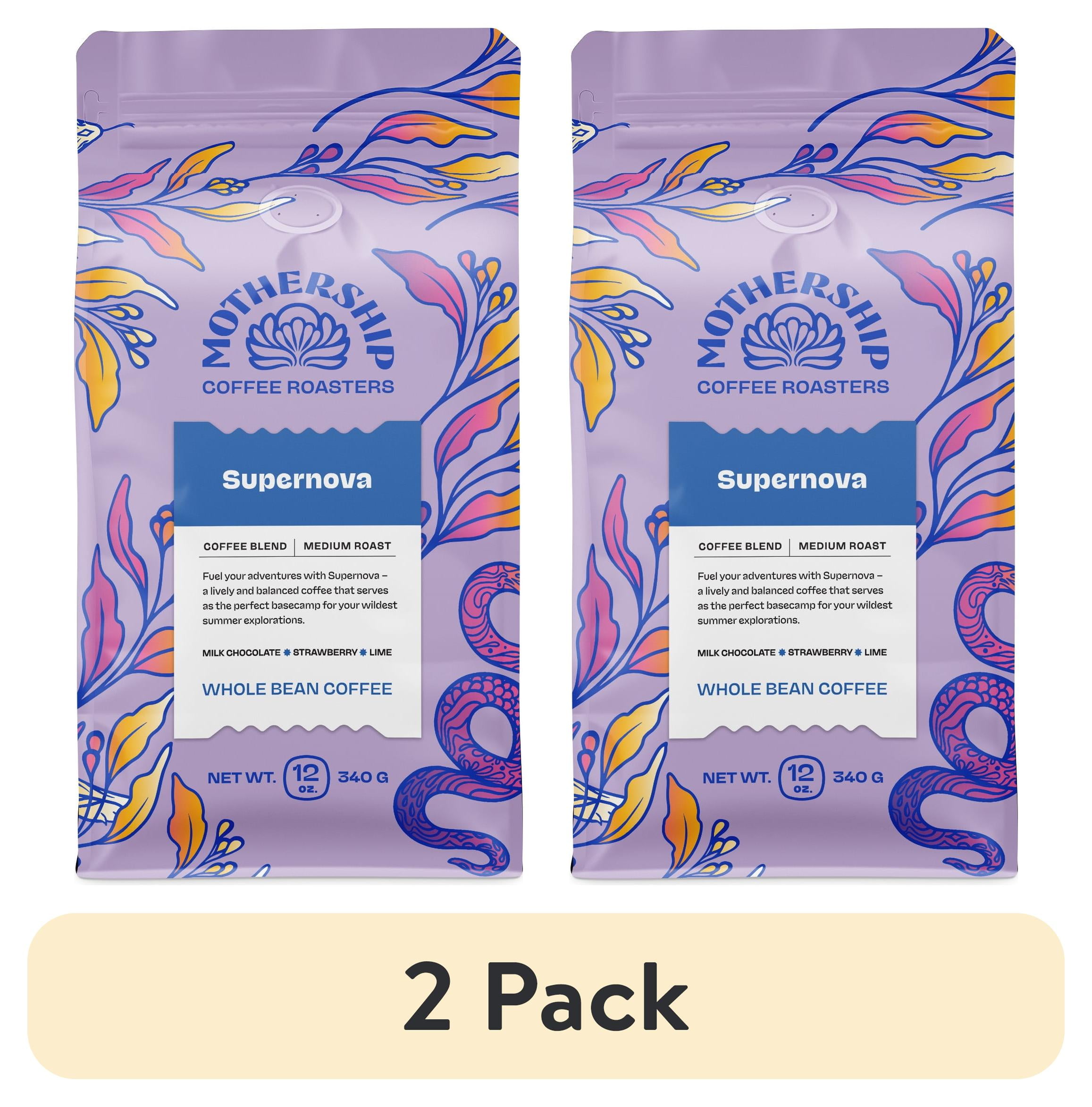 (2 pack) Local Mothership Coffee Supernova Blend, Medium Roast Coffee ...