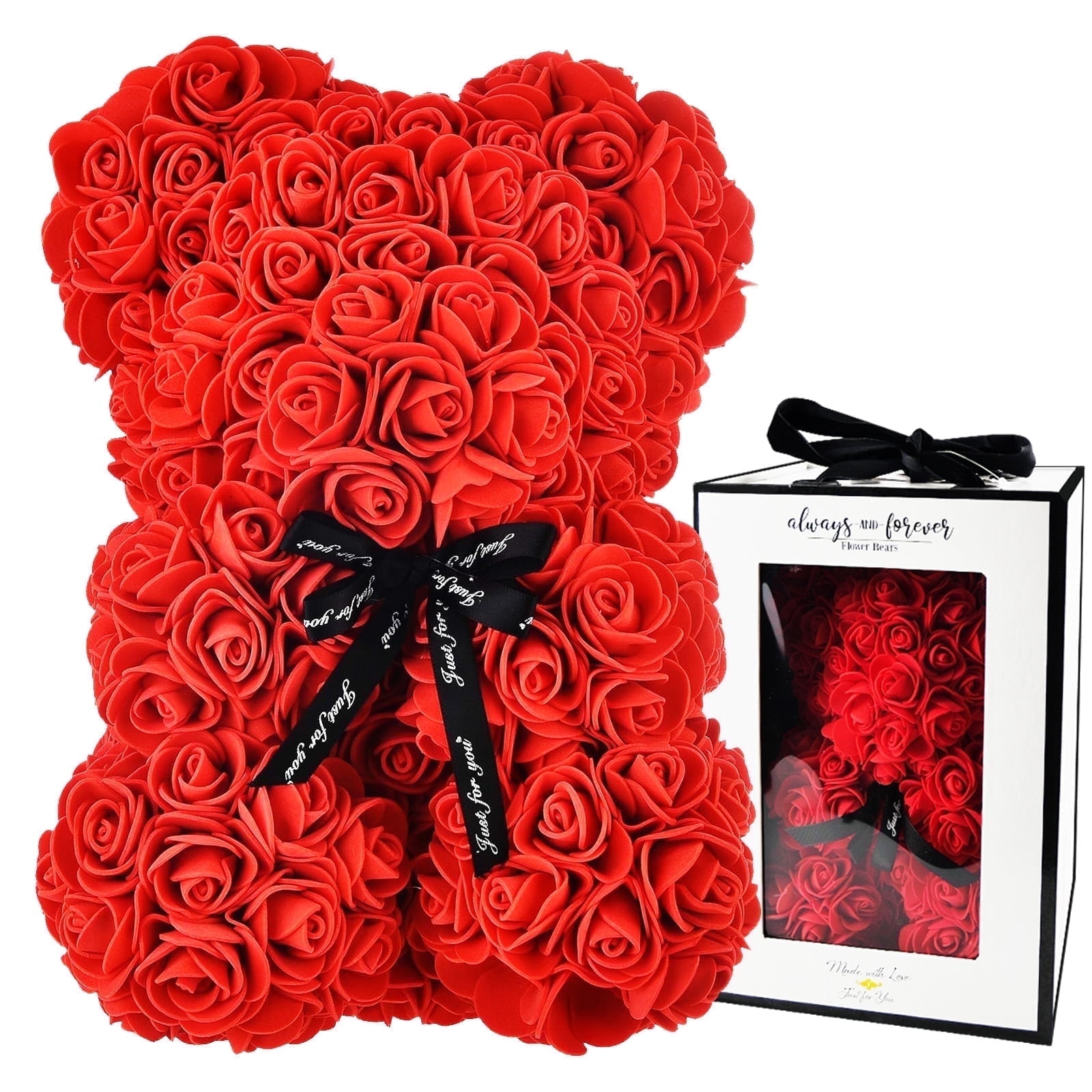 (2 pack) Lockways Mother Day Pick Rose Teddy Bear with Box, Teddy Rose ...