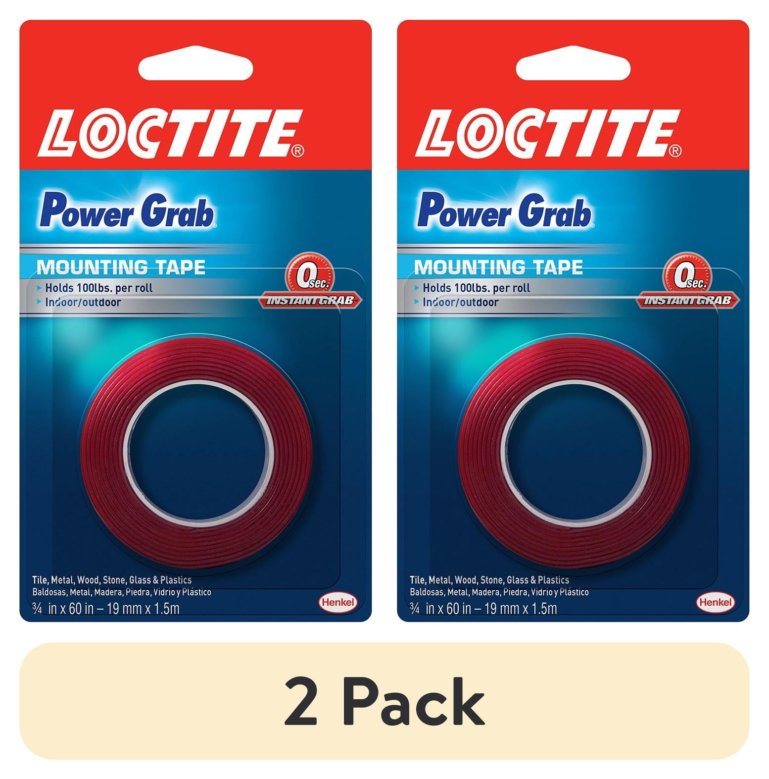 (2 pack) Loctite Power Grab Mounting Tape, 0.75 in x 60 in, 1 Roll ...