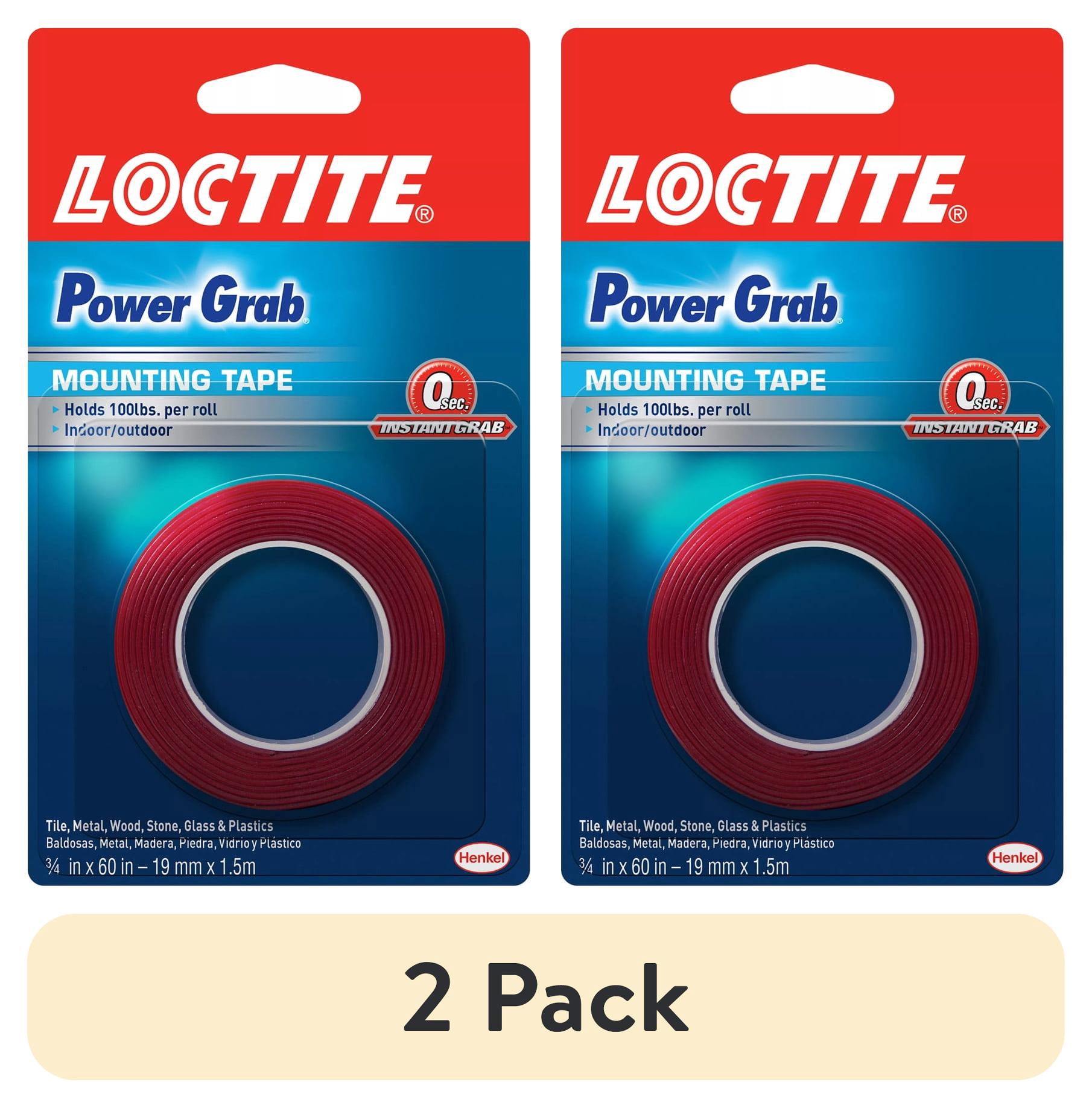 (2 pack) Loctite Power Grab Mounting Tape, 0.75 in x 60 in, Red 60 ...