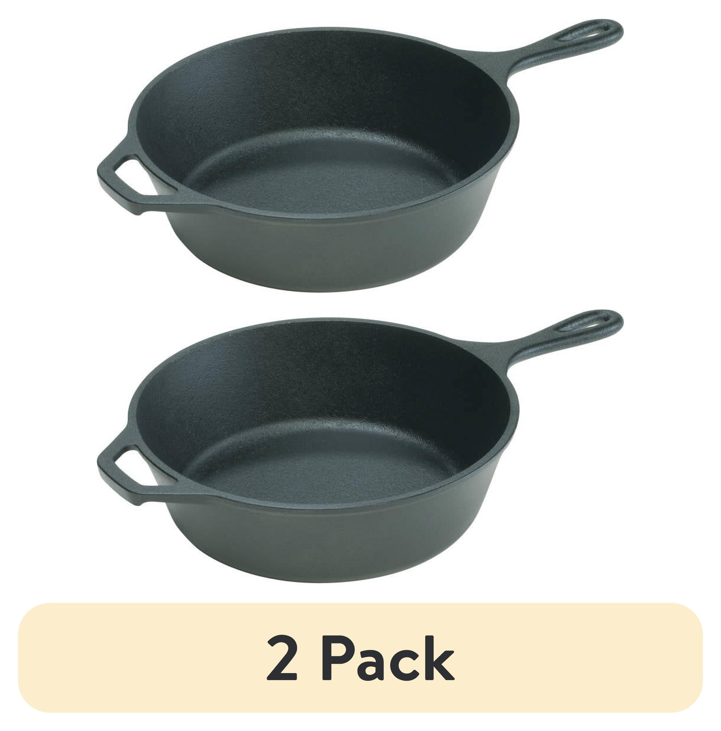 (2 pack) Lodge Cast Iron 12" Deep Cast Iron Seasoned Skillet, L10Dsk3 ...