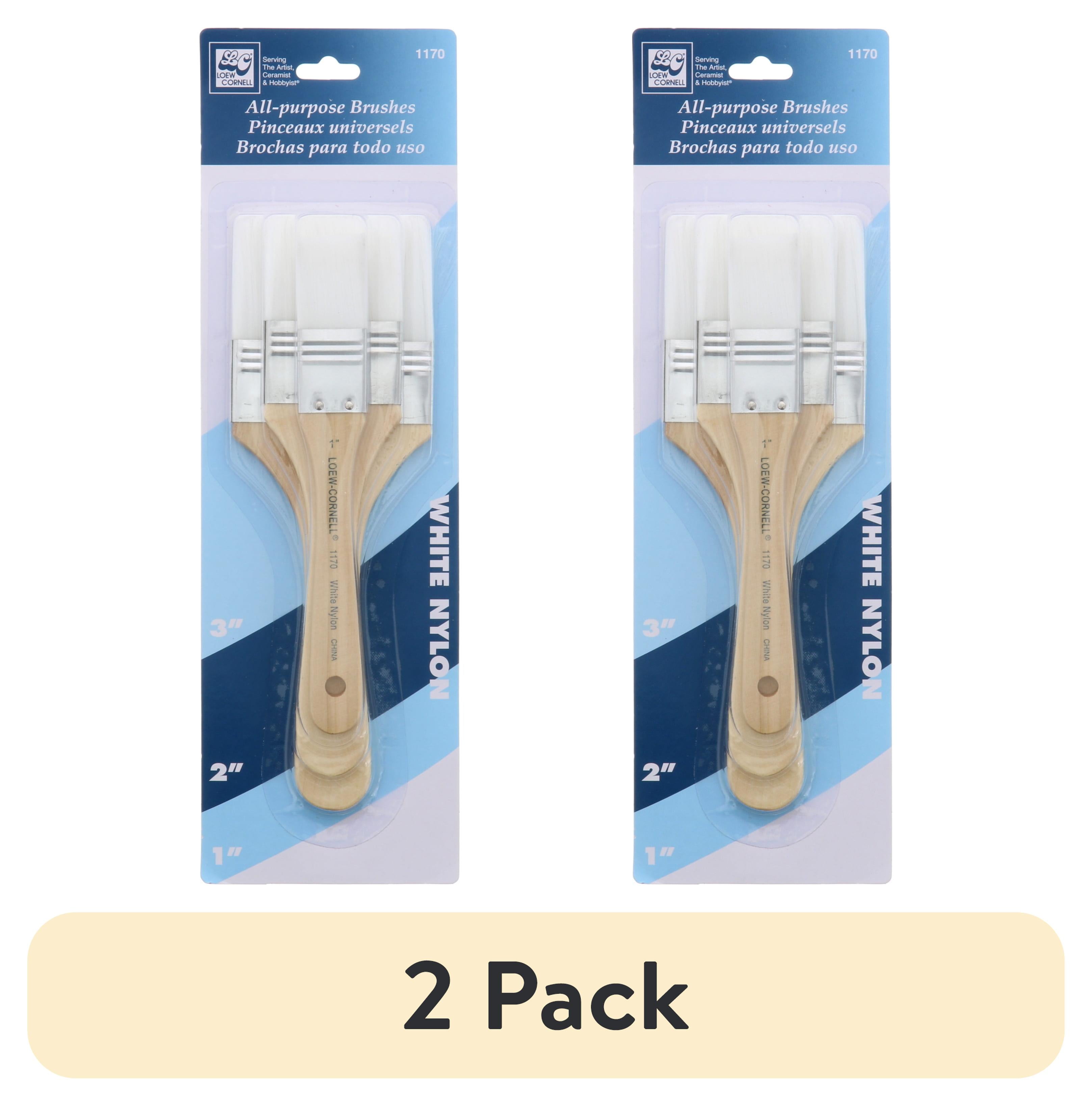 (2 pack) Loew-Cornell Large Size Brush Set, White Nylon, 3 Brushes ...