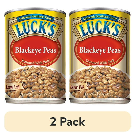 (2 pack) Luck's Blackeye Peas, Seasoned with Pork, 15oz Can - Walmart.com