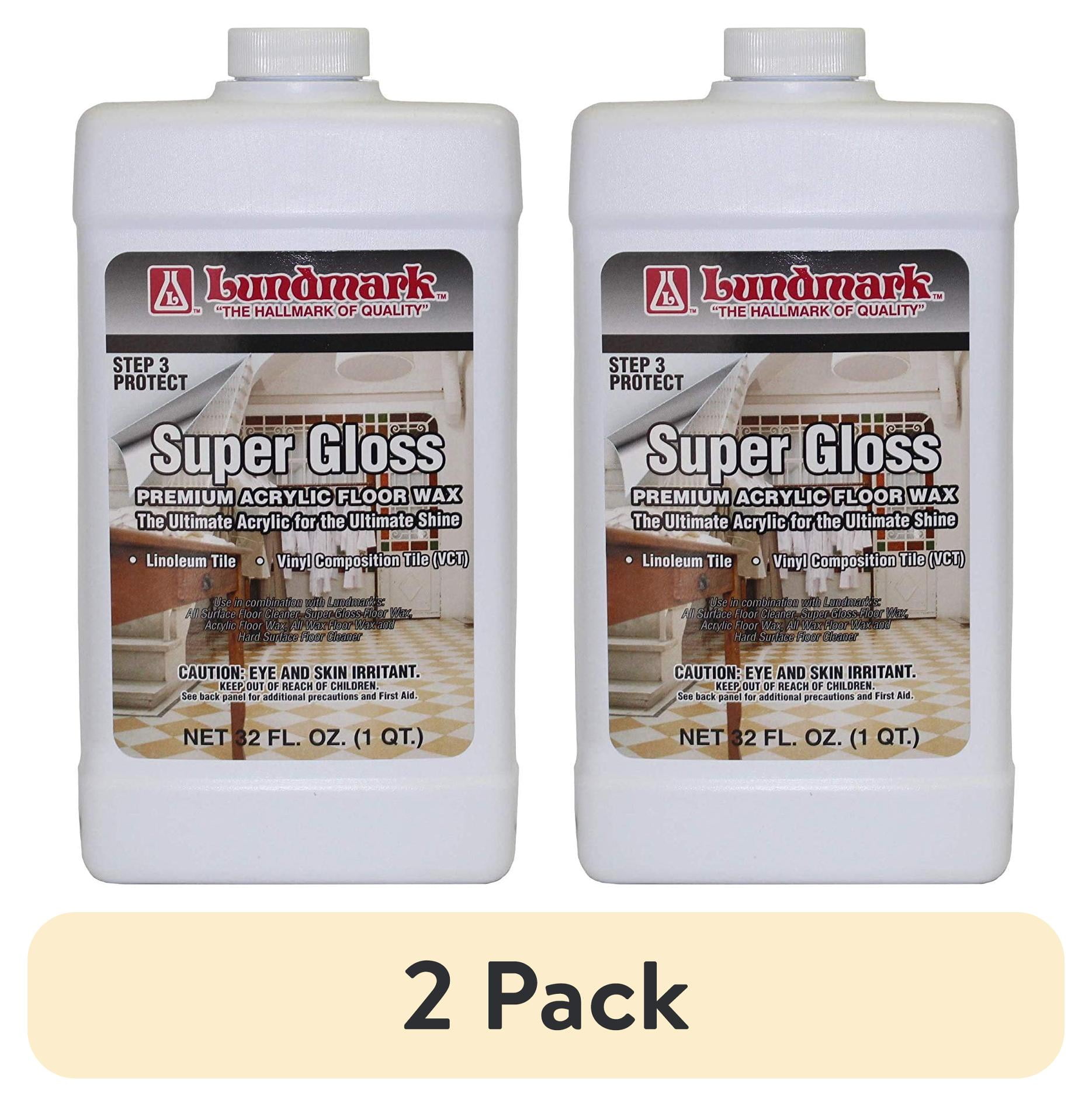 (2 pack) Lundmark Super Gloss Acrylic Floor Wax - Extra Heavy-Duty Hard ...