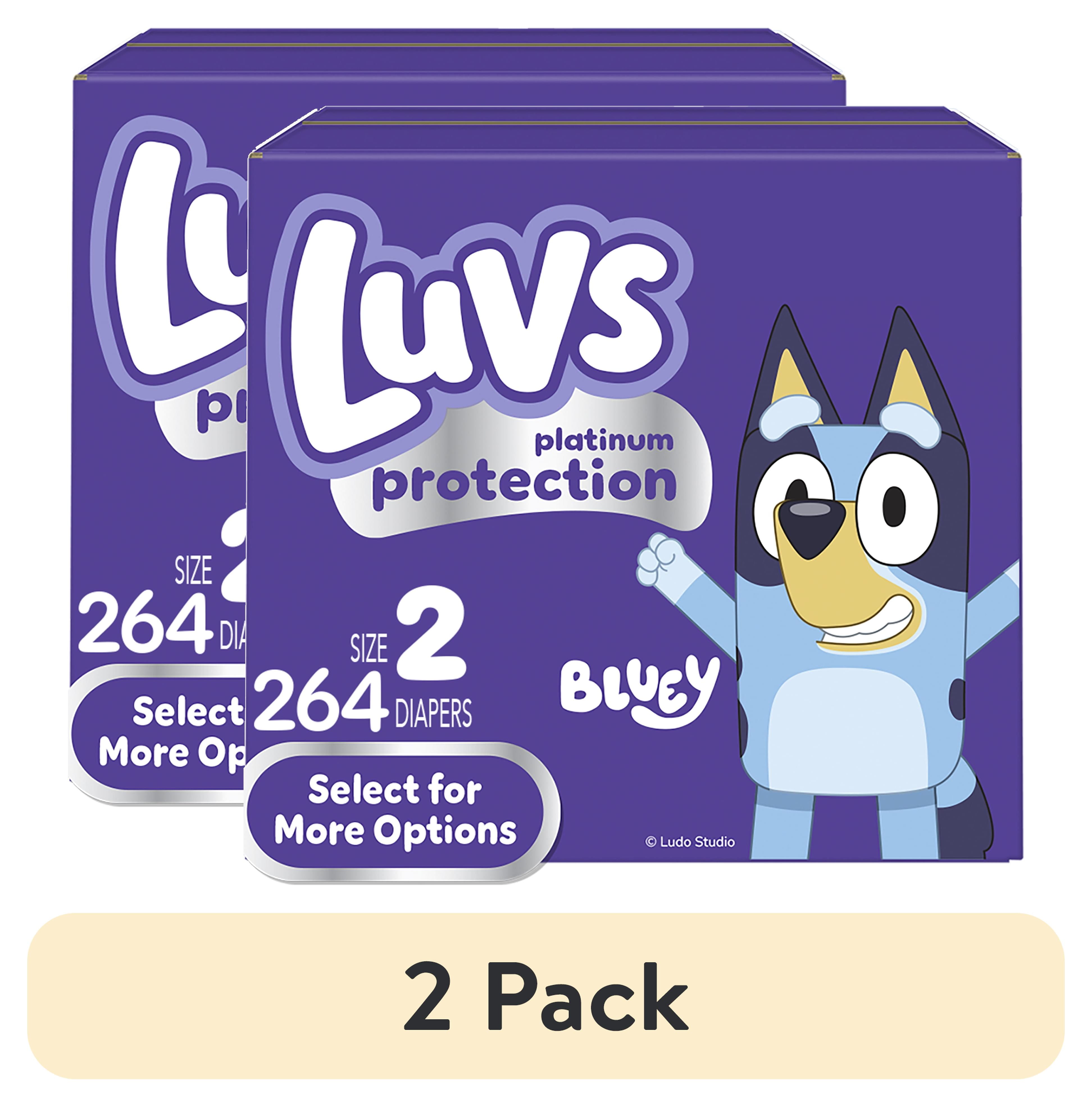 (2 pack) Luvs Platinum Protection Baby Diapers Size 2, 264 Count ...