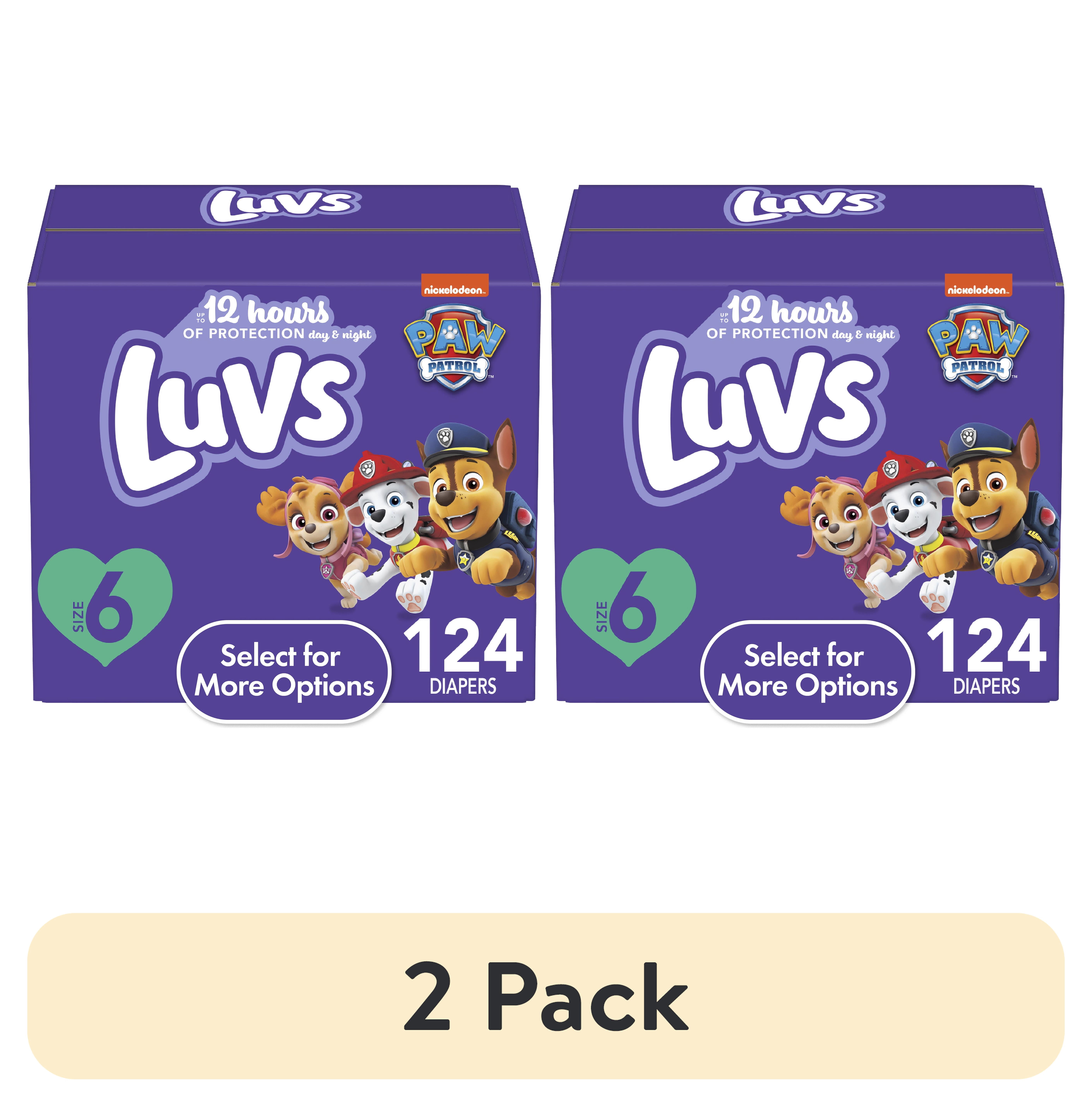 (2 pack) Luvs Triple Leakguards Extra Absorbent Diapers, Size 6, 124 ...